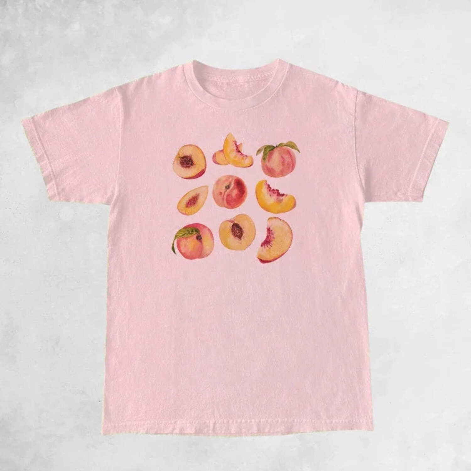 Peaches Printed Graphic Tees Women Cute Cottagecore Aesthetic T-Shirts ...