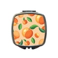 Peaches Scattered Background Pattern Travel Makeup Handbag Purse Small ...
