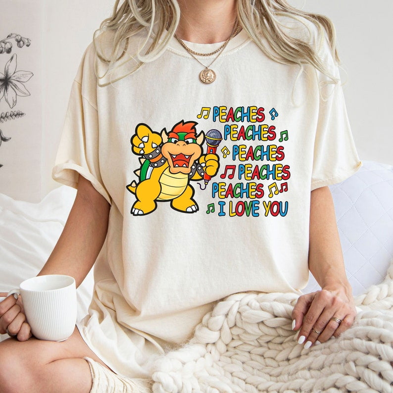 Peaches Song Tee Super Mario Bowser – Fun Gamer Shirt - Walmart.com