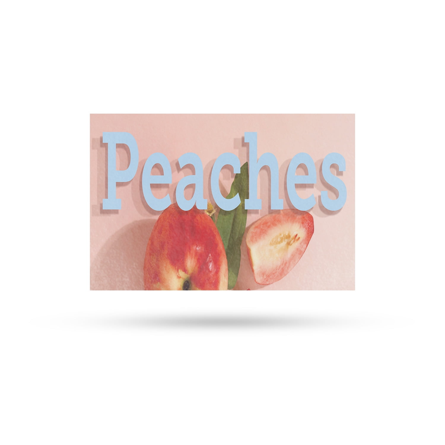 Peaches Vinyl Decal 18 Inch x 24 Inch Weatherproof Heavy-Duty Adhesive ...