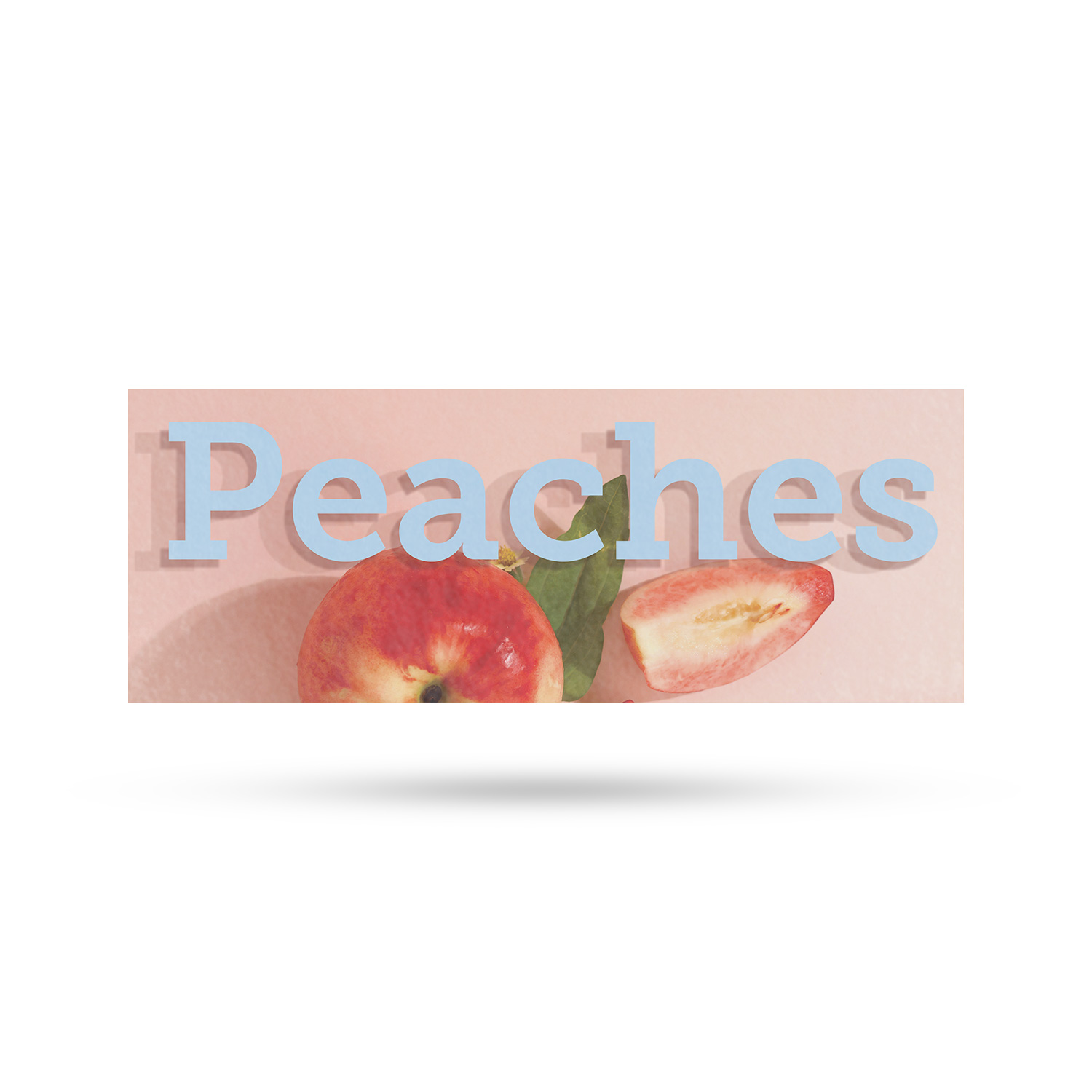 Peaches Vinyl Decal 48 Inch x 18 Inch Weatherproof Heavy-Duty Adhesive ...