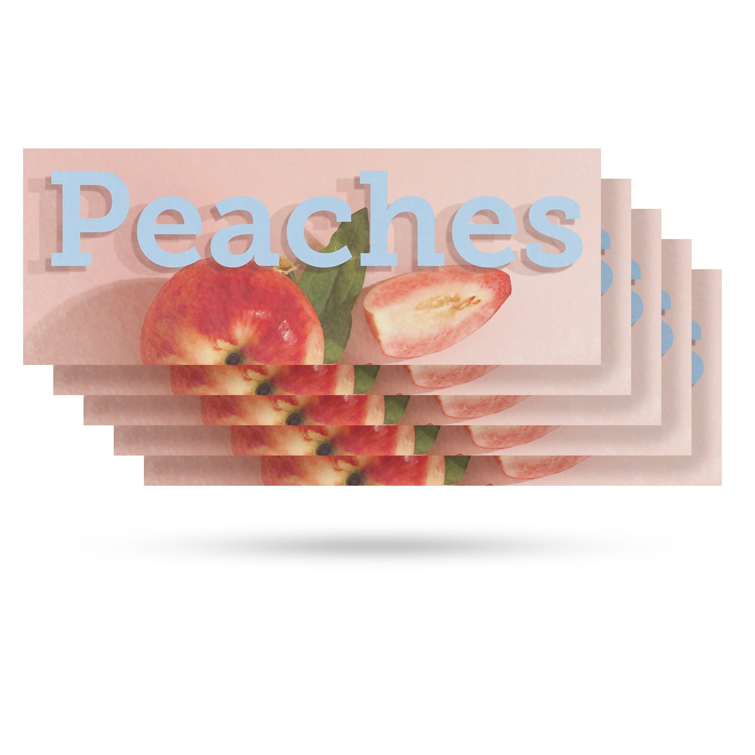 Peaches Vinyl Decal 5 Pack of 24 Inch x 9 Inch Weatherproof Heavy-Duty ...