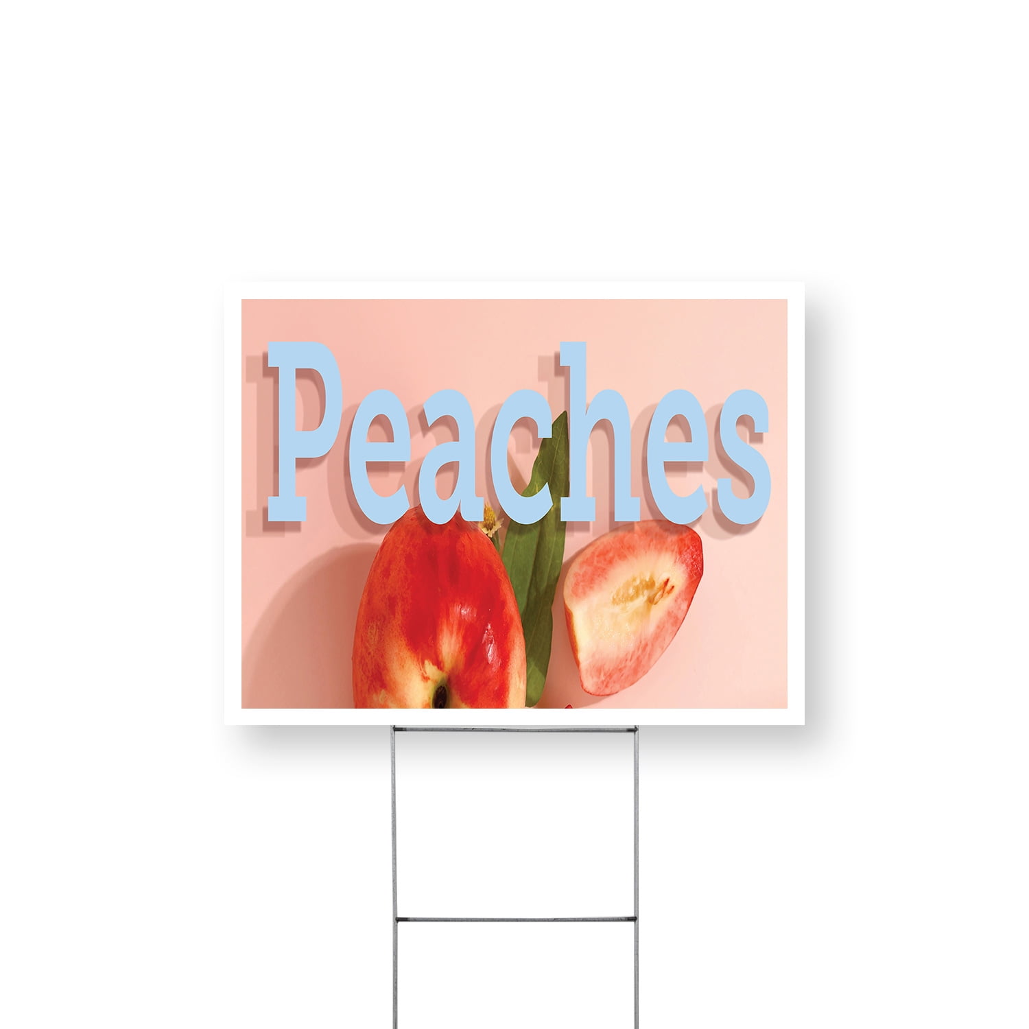 Peaches Yard Sign 12 Inch x 16 Inch Double Sided Weatherproof Heavy ...