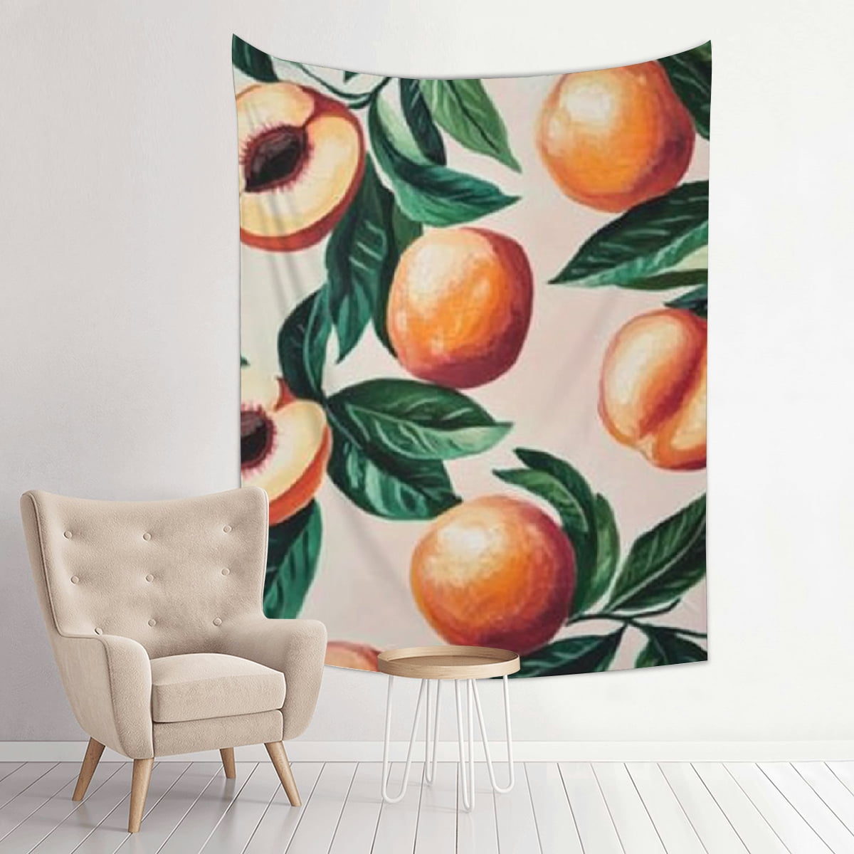 Peaches leaves fruit for Bedroom Living Room Dorm, 100% Polyester ...