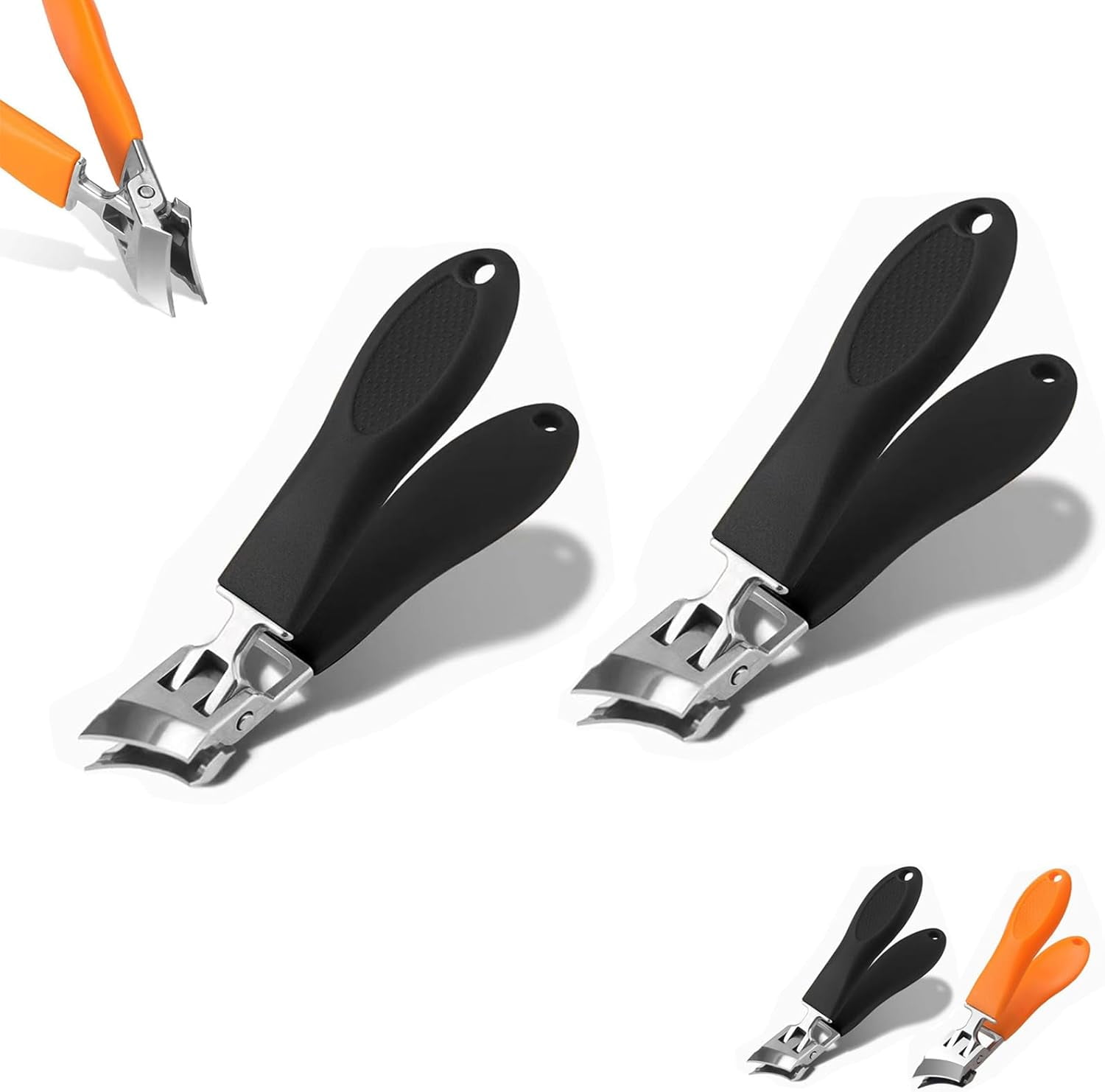 Peachloft Nail Clippers, Wide Jaw Opening Anti-Splash Slanted Nail ...