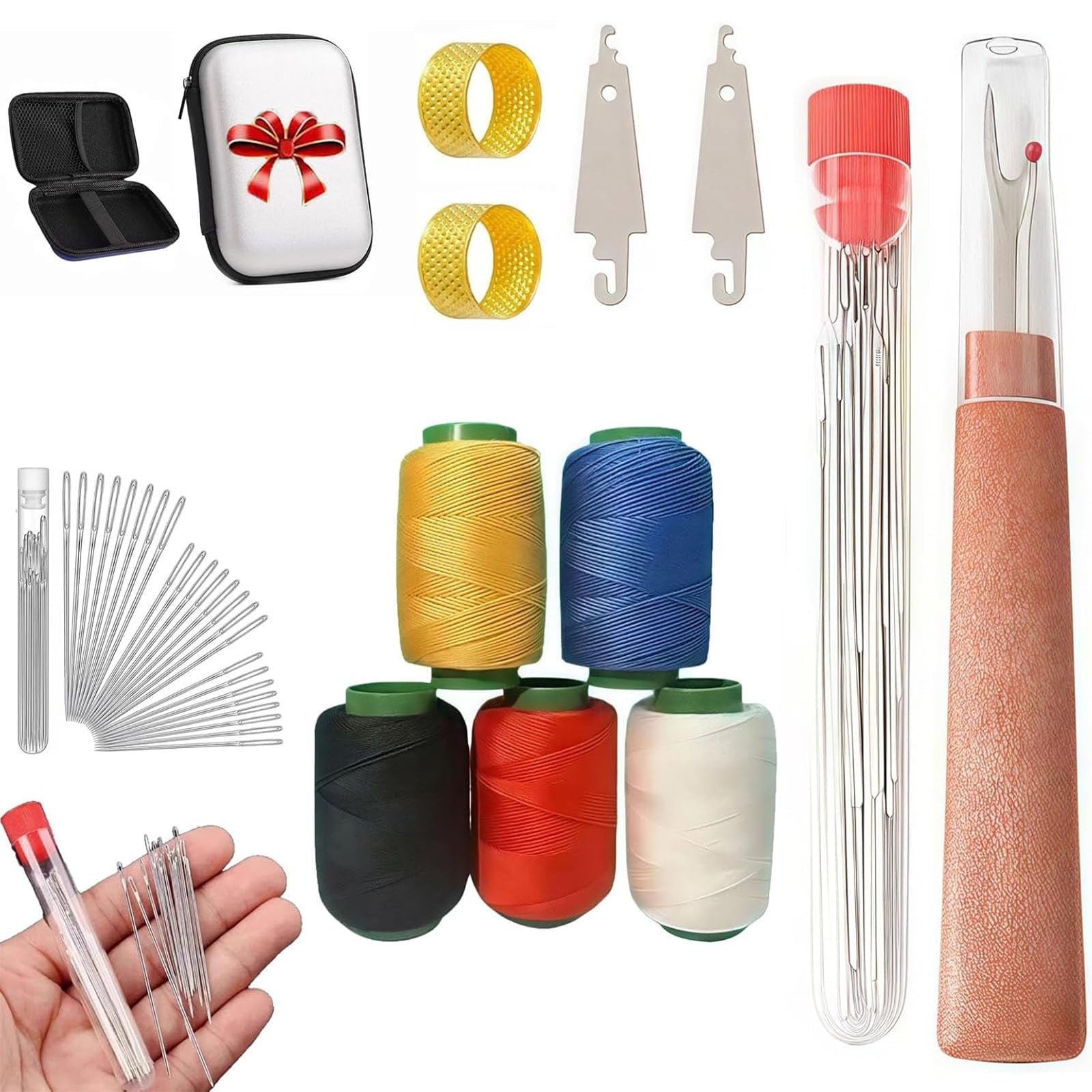 Sewing Kit, 36 PCS Big Eye Stainless Steel Needles for Hand Sewing ...