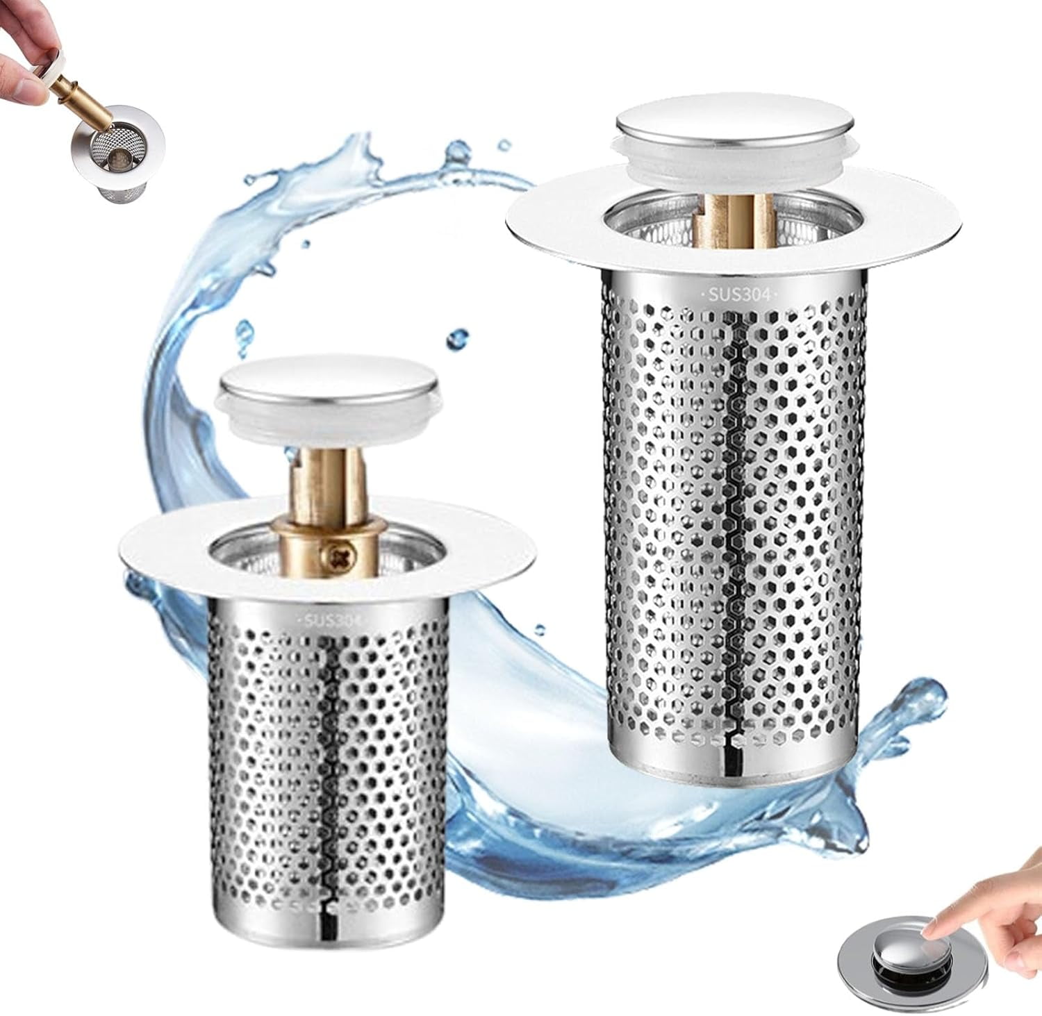 Peachloft Sink Stopper, Push to Bounce Core for Sink, Peachloft Push to ...