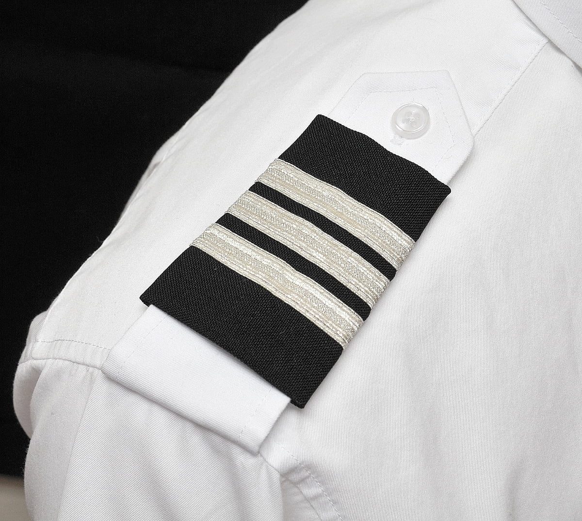 Peachtree Pilot Epaulets First Officer Three Bar Silver Metallic on ...