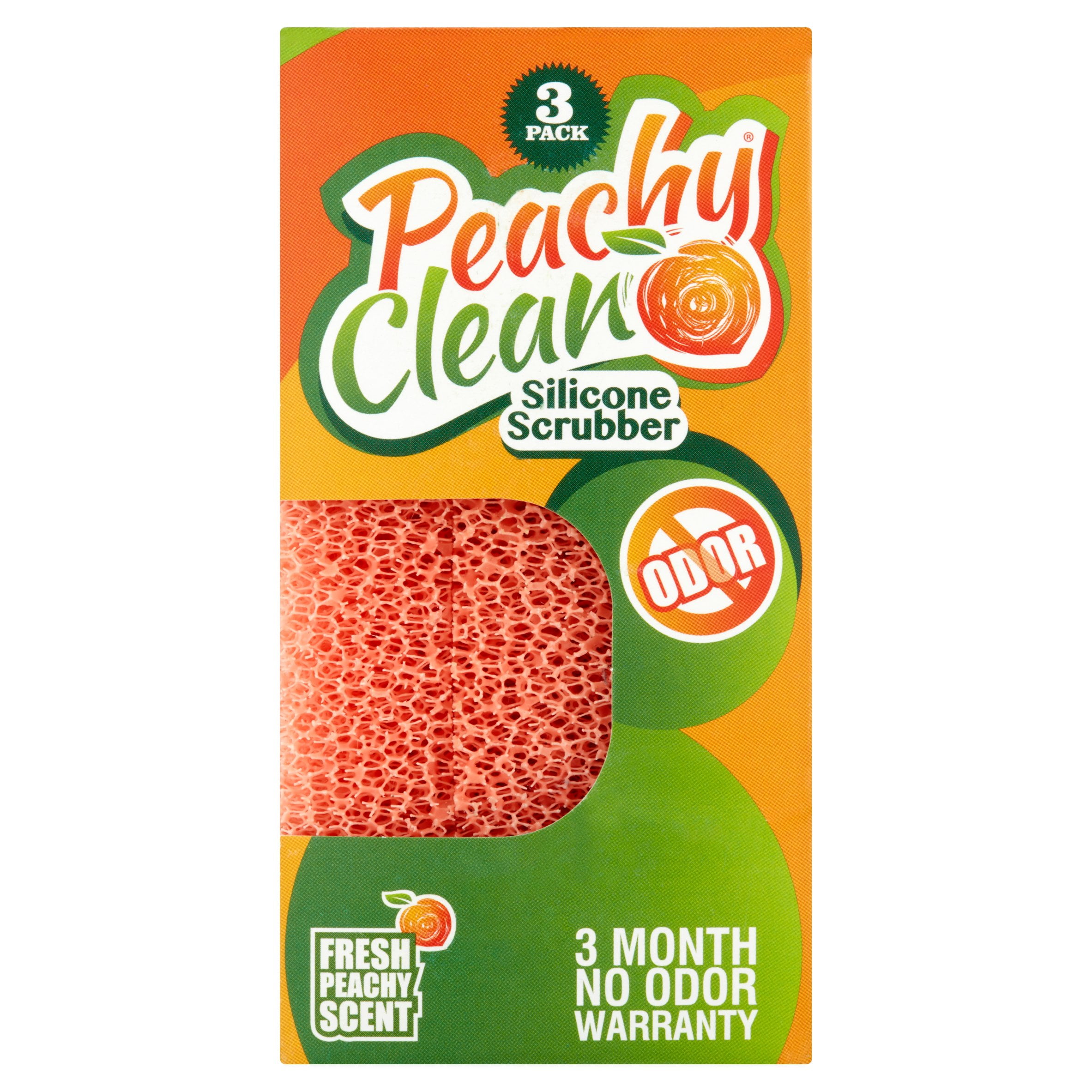 Peachy Clean Fresh Peachy Scent Silicone Scrubber, 3 pack - Walmart.com