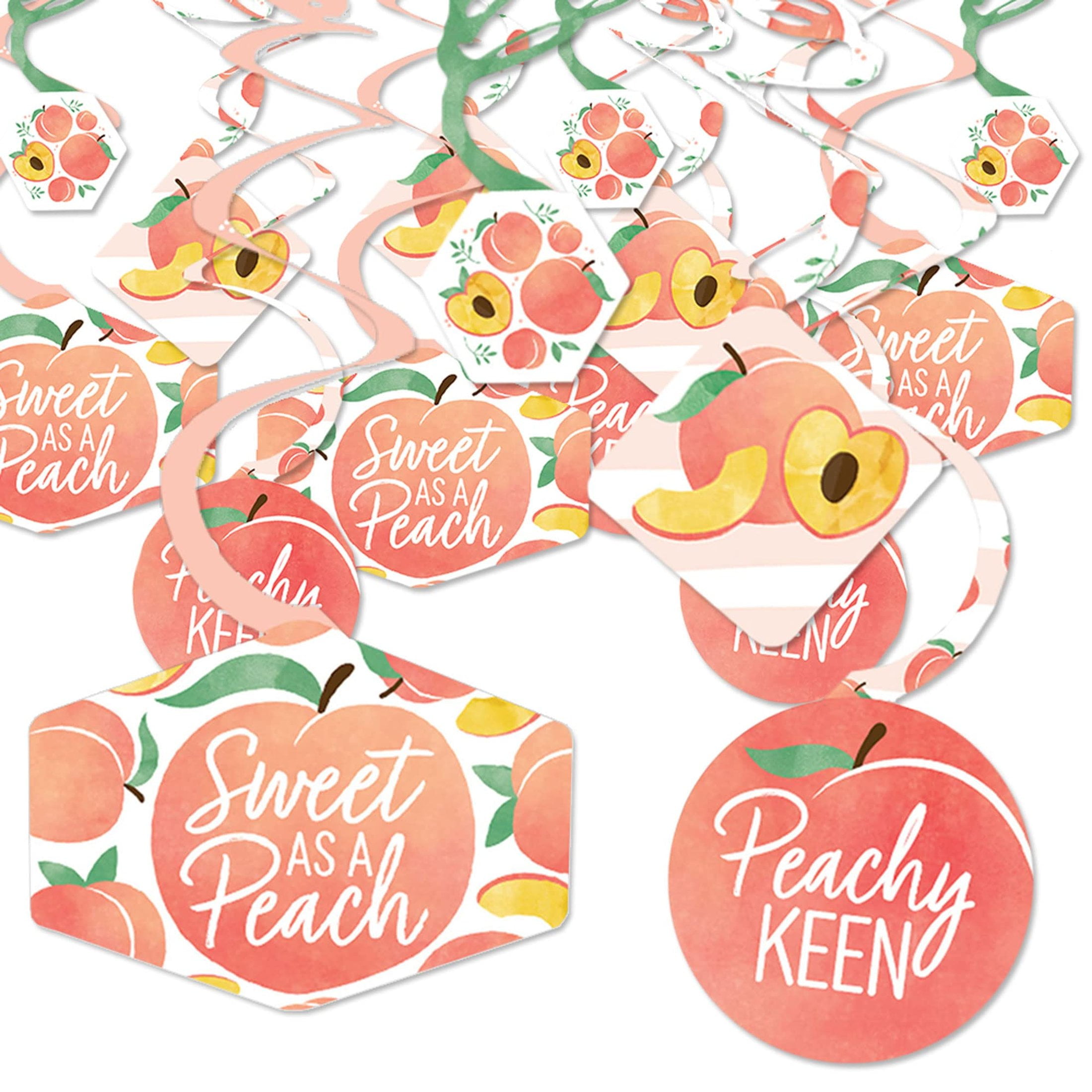 Peachy Delight Hanging Decor Set for Baby Showers and Birthday Parties ...