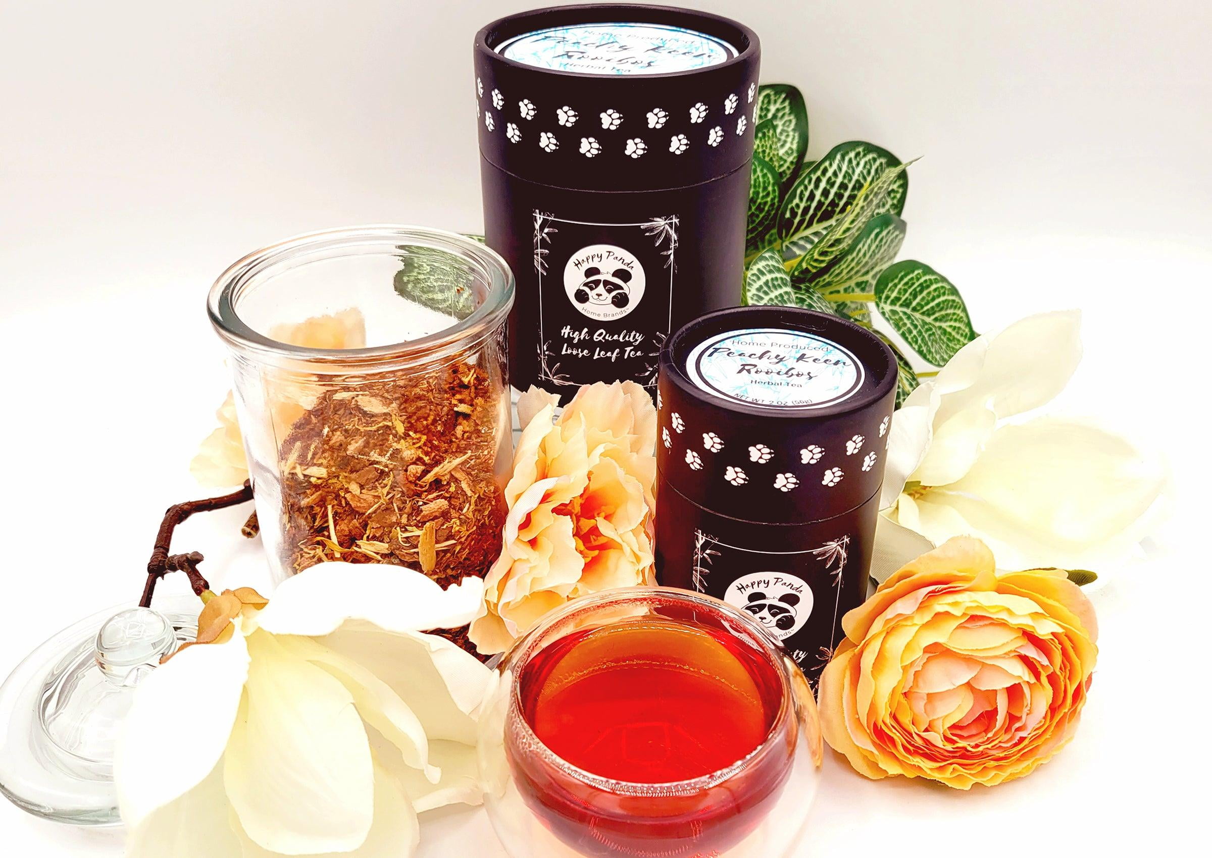 Peachy Keen Rooibos Herbal Tea, 4oz | Happy Panda Home Brands - Walmart.com