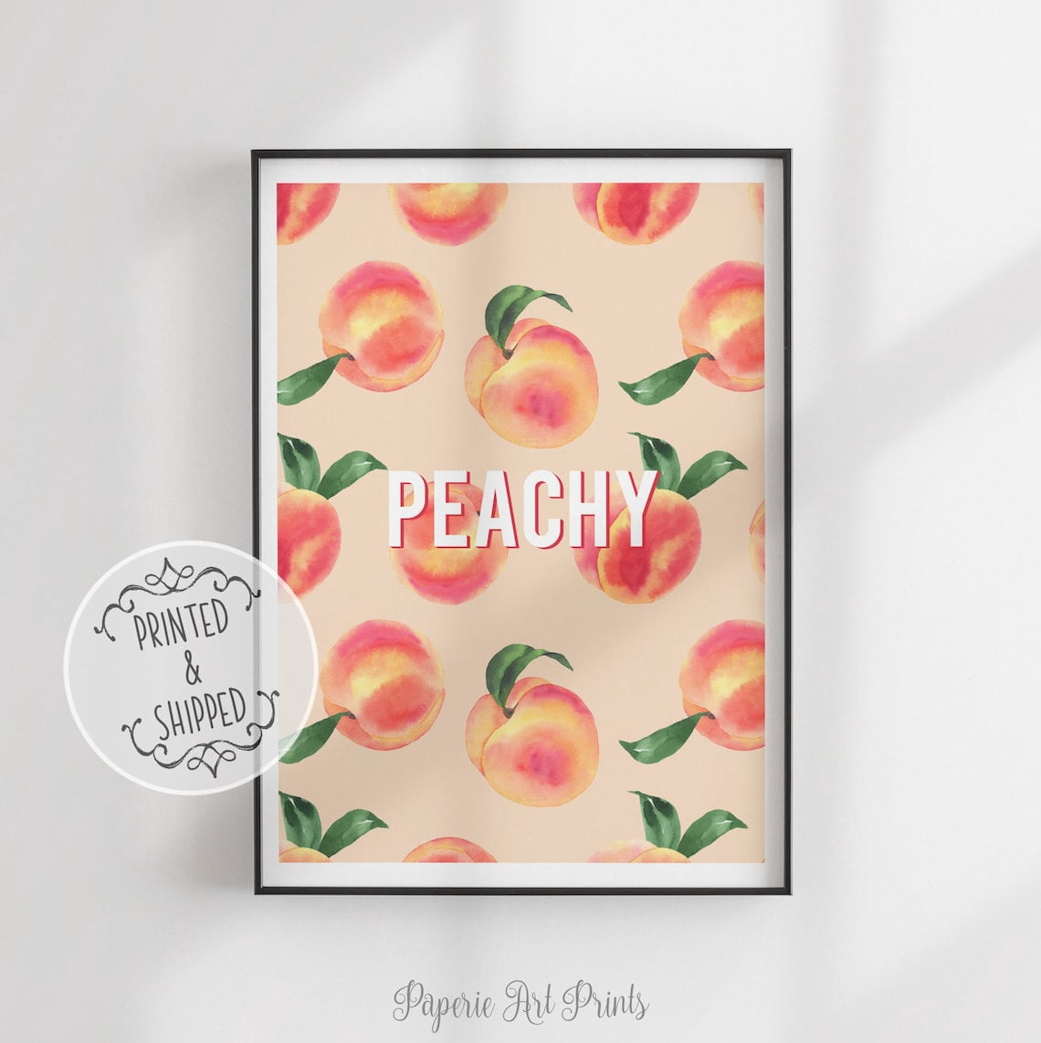 Peachy Print, Peach Art, Peaches, Fruit Art Print, Modern Wall Art ...