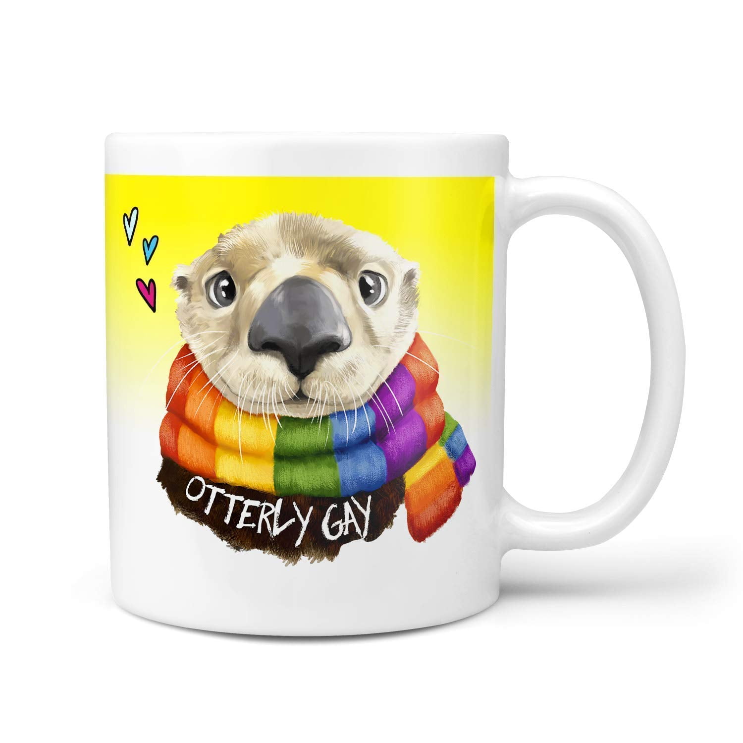 PeachyApricot Gay Pride Rainbow Flag Otter Mug 11 Ounce LGBTQ Coffee ...