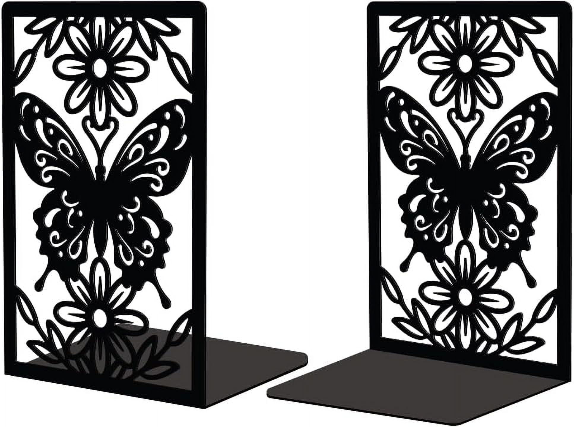Peacoblue Metal Butterfly Bookends for Shelves Shelf Desk Office Room ...
