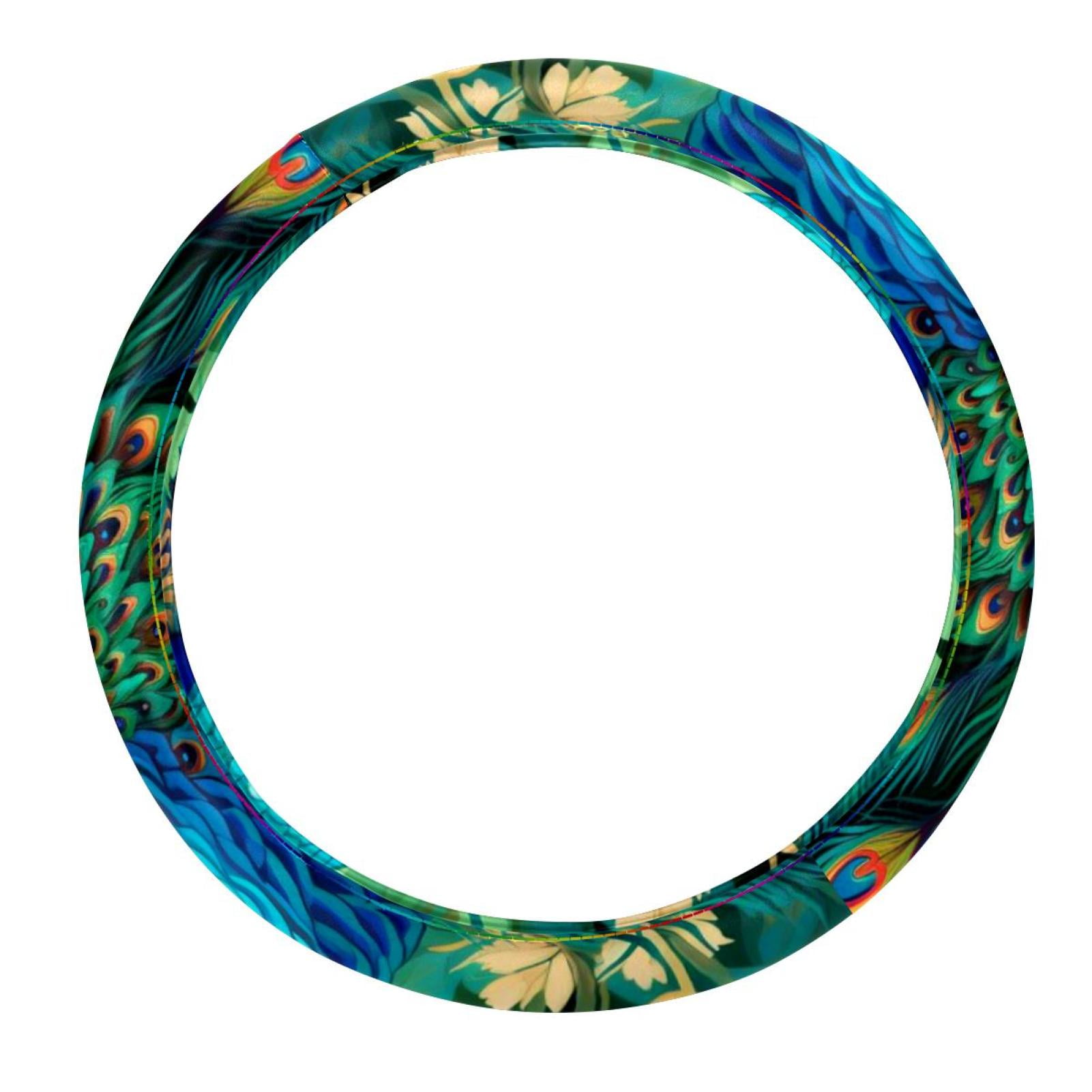 Peacock 14.5 Inch Printing PVC Leather Car Wheel Covers Steering Wheel ...