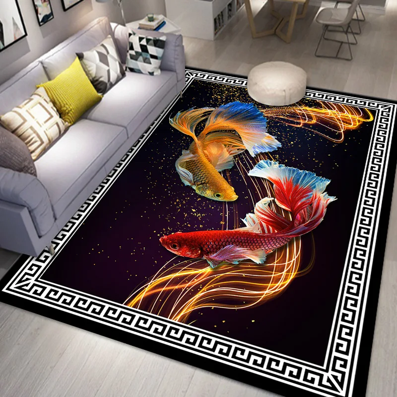 Peacock 3D Printing Carpet Living Room Coffee Table Floor Mat Bedroom ...