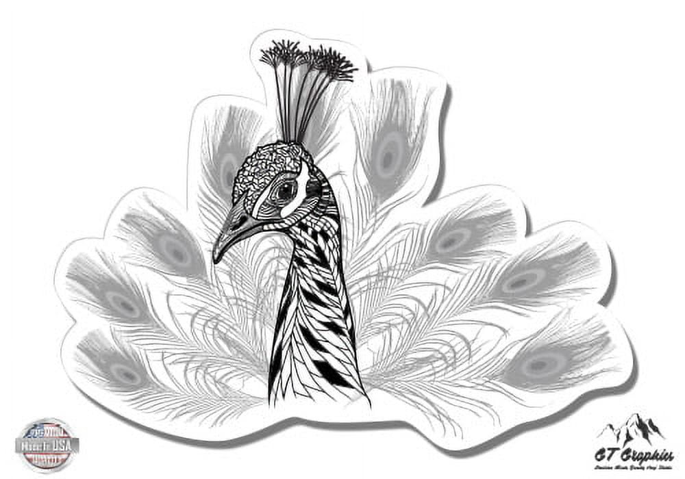 Peacock - 5" Vinyl Sticker - For Car Laptop I-Pad - Waterproof Decal ...