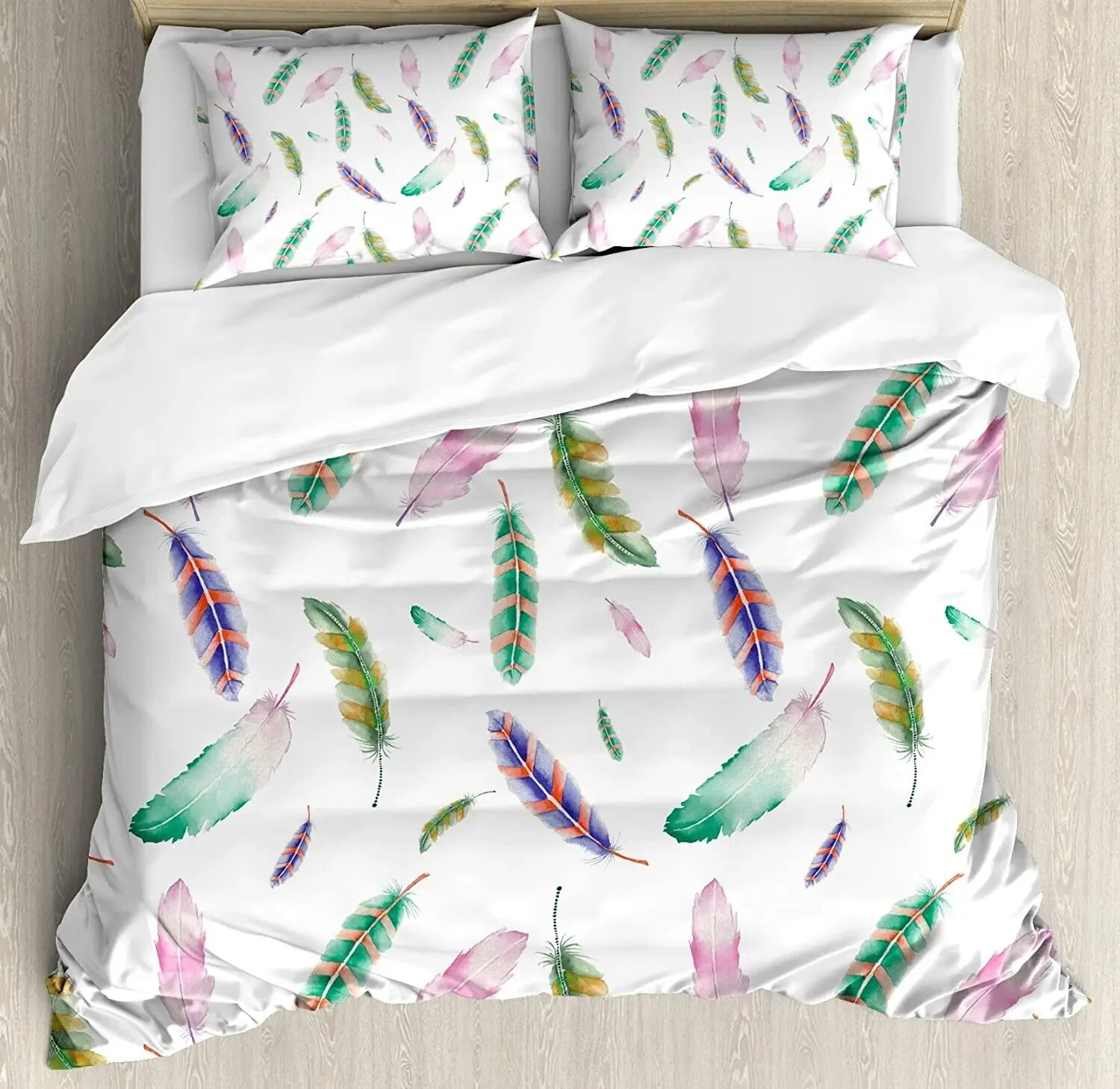 Peacock Bedding Set Comforter Duvet Cover Pillow Shams Peacock Feathers