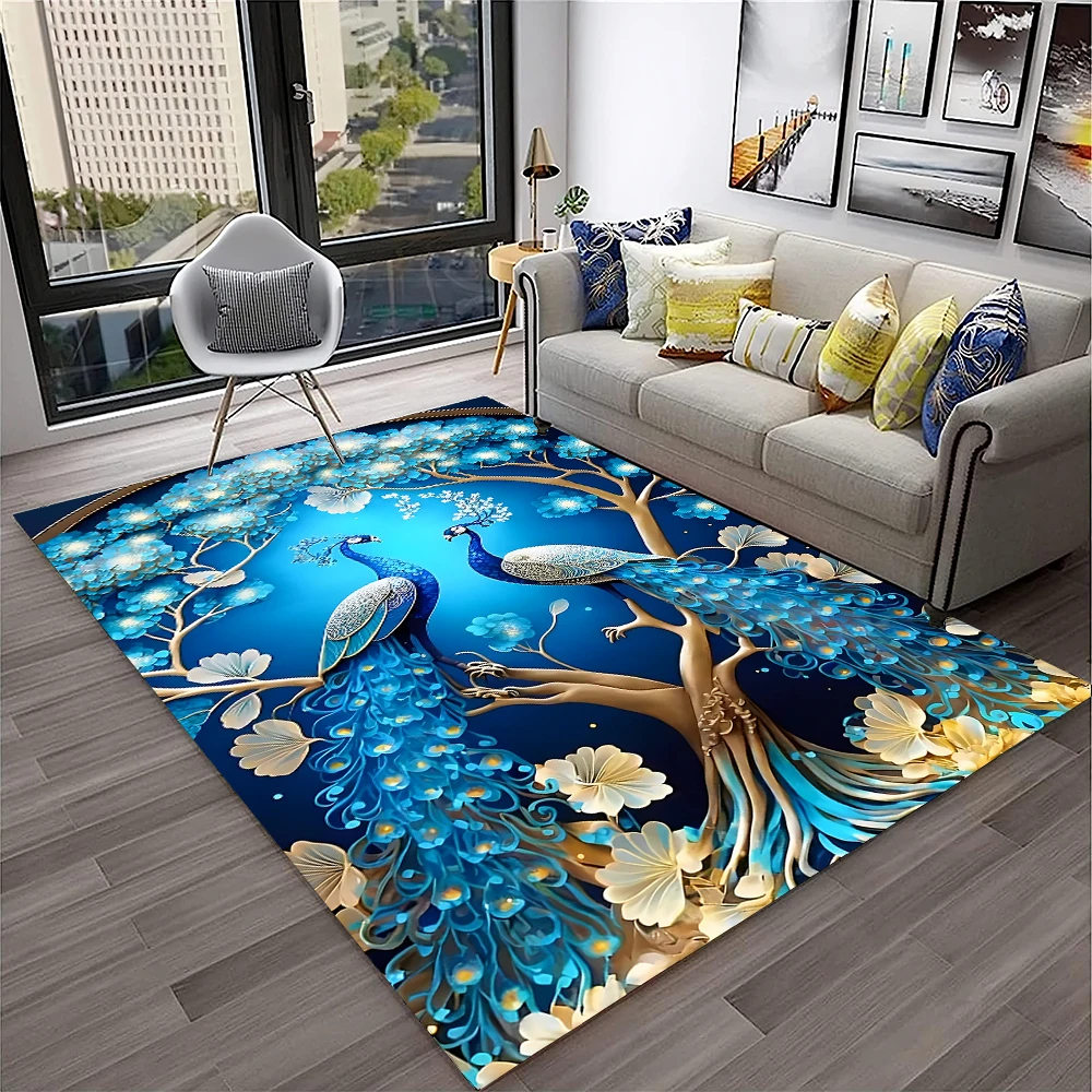 Peacock Bird Animal Exquisite Carpet Rug for Home Living Room Bedroom ...