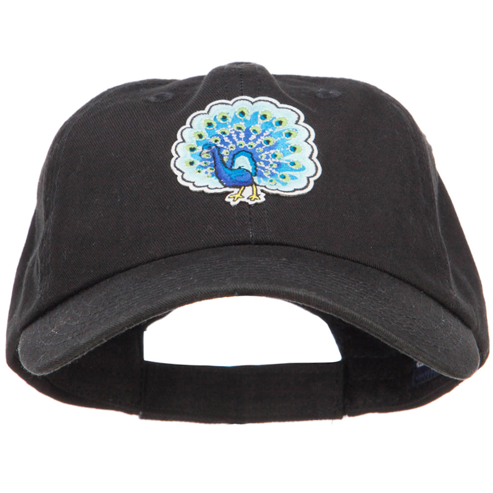 Peacock Bird Patched Low Profile Cotton Cap - Black OSFM - Walmart.com