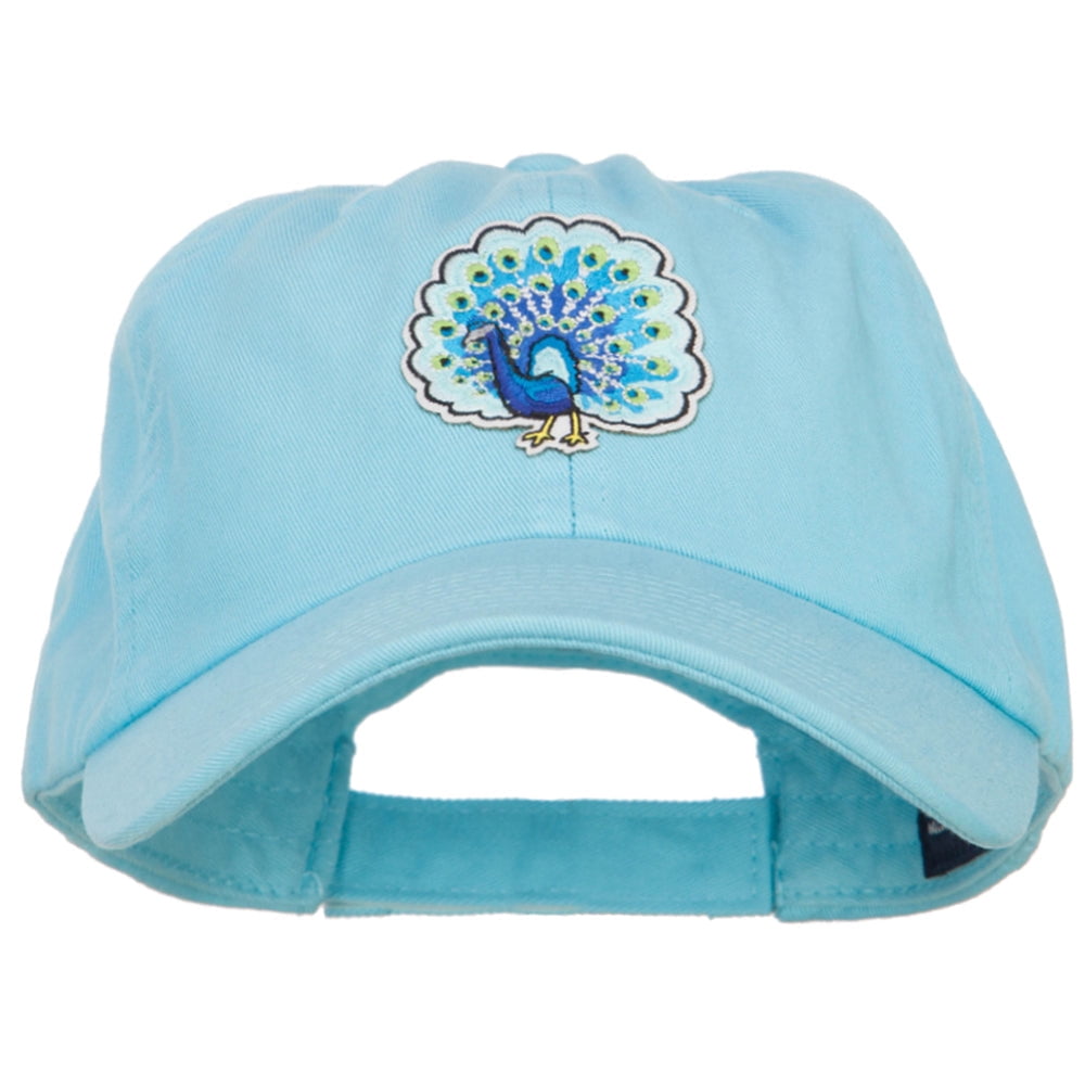 Peacock Bird Patched Low Profile Cotton Cap - Sky Blue OSFM - Walmart.com