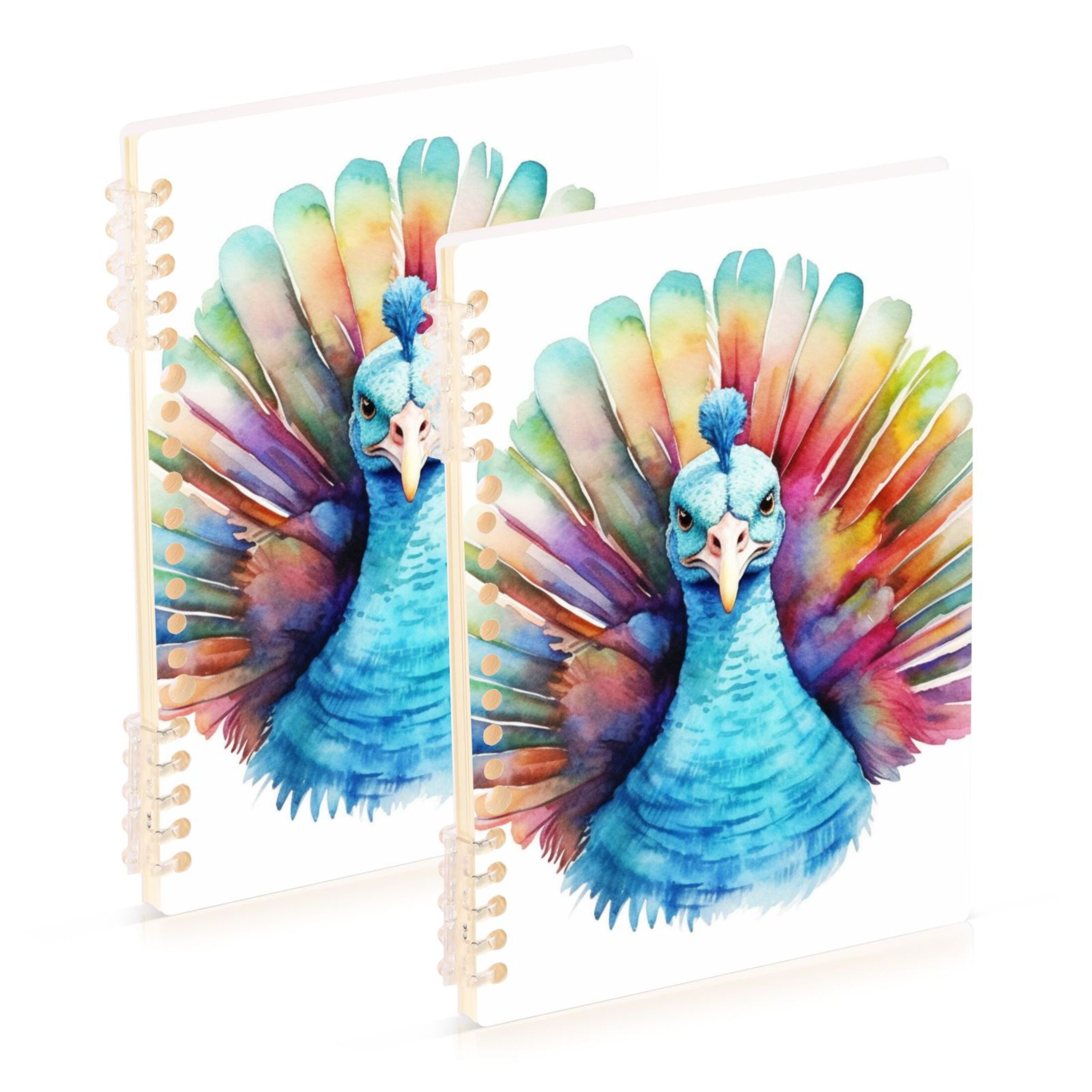 Peacock Bird Ring Binder Notebook Journey Note Diary College Ruled ...