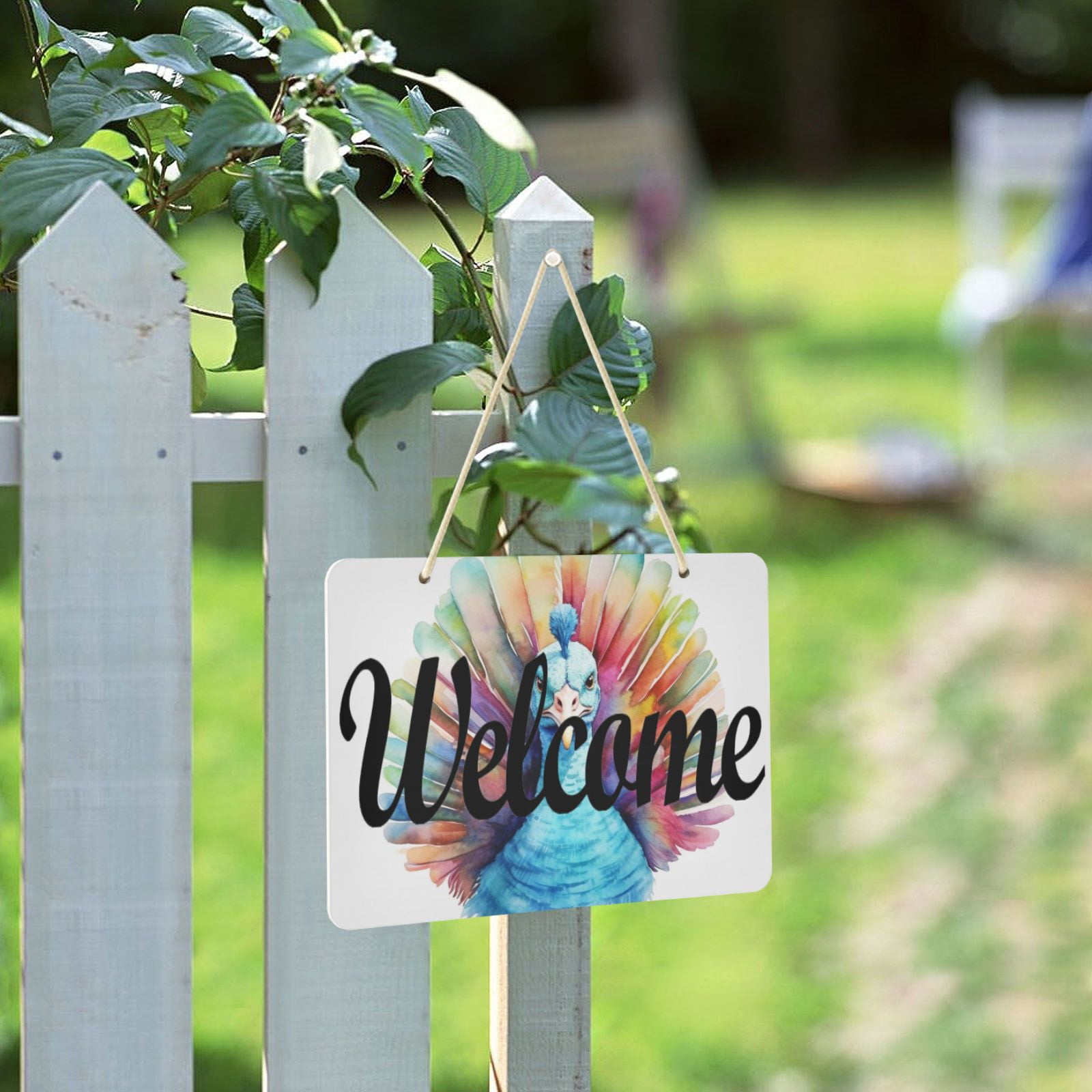 Peacock Bird Welcome Sign for Front Door Porch Wreath Door Sign Home ...