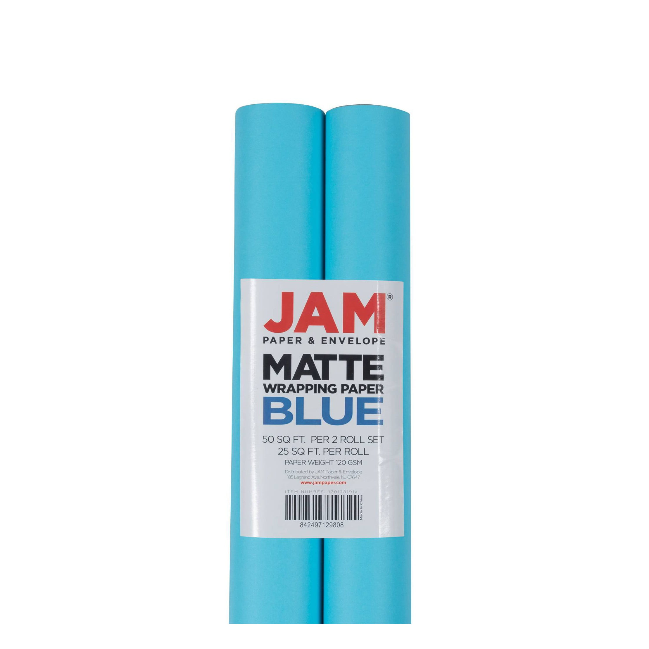 Peacock Blue Matte Gift Wrapping Paper Roll - 2 packs of 25 Sq. Ft ...