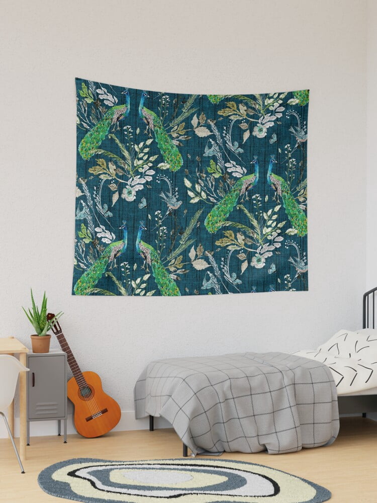 Peacock Chinoiserie (teal) Tapestry - Walmart.com