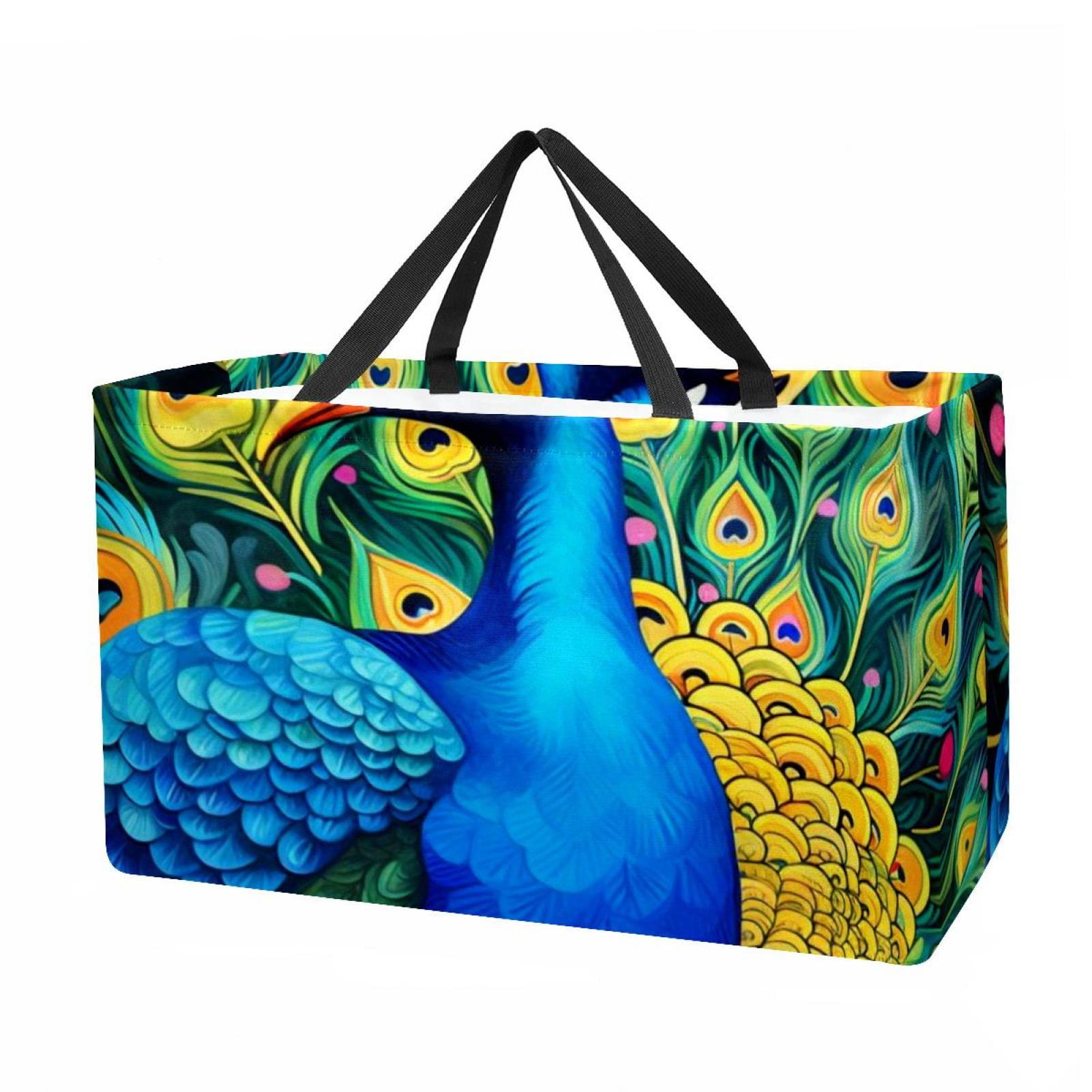 Peacock Collapsible Oxford Cloth Storage Bin: Reusable, Foldable, and ...