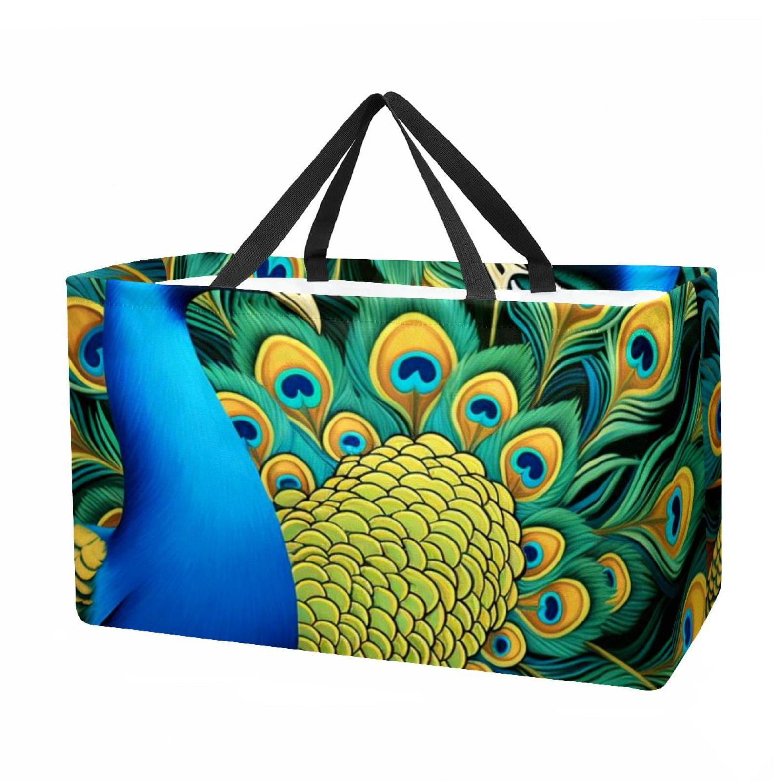 Peacock Collapsible Oxford Cloth Tote Bag: Reusable, Foldable, and ...