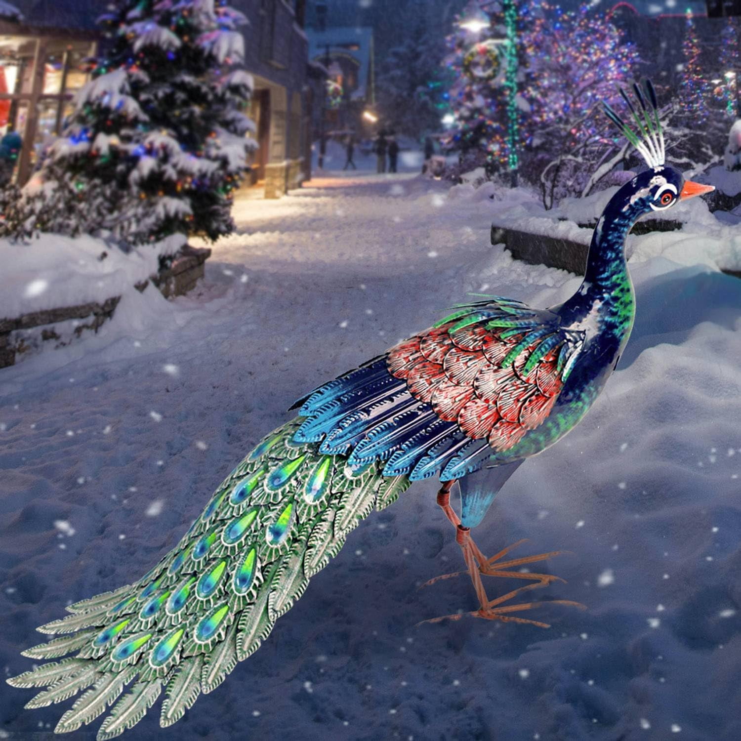 Peacock Decor Metal Garden Outdoor Statues, Peacocks Art Sculptures ...