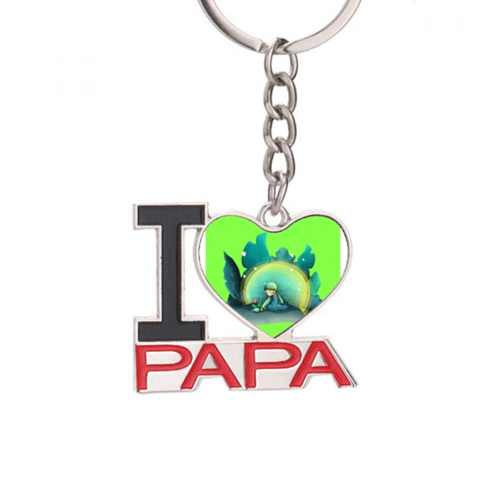 Peacock Demon Painting Keychain Metal Keyring Holder Love PAPA Father ...