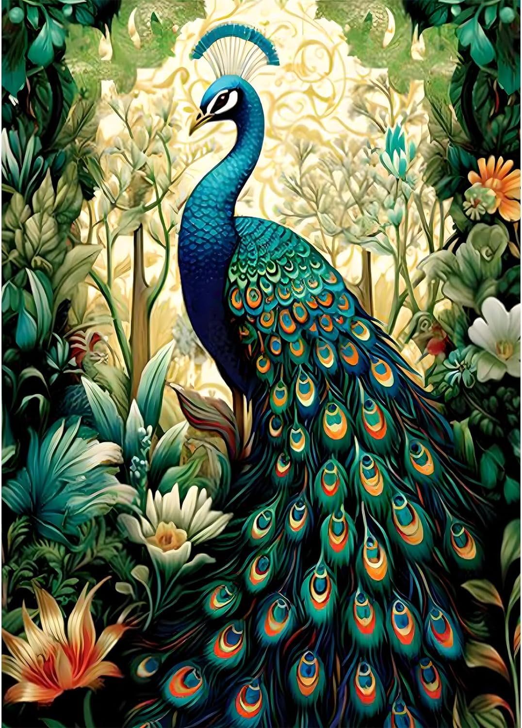 Peacock Diamond Art, Flowers Diamond Art Kits for Adults, Spring ...
