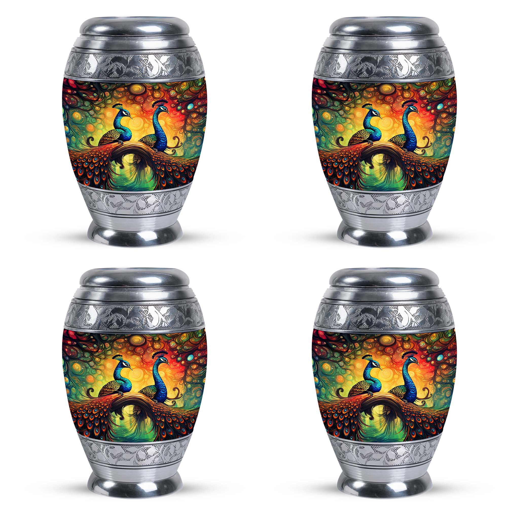 Peacock Due Cremation Keepsakes Urns - Funeral Ashes Container - Urns ...