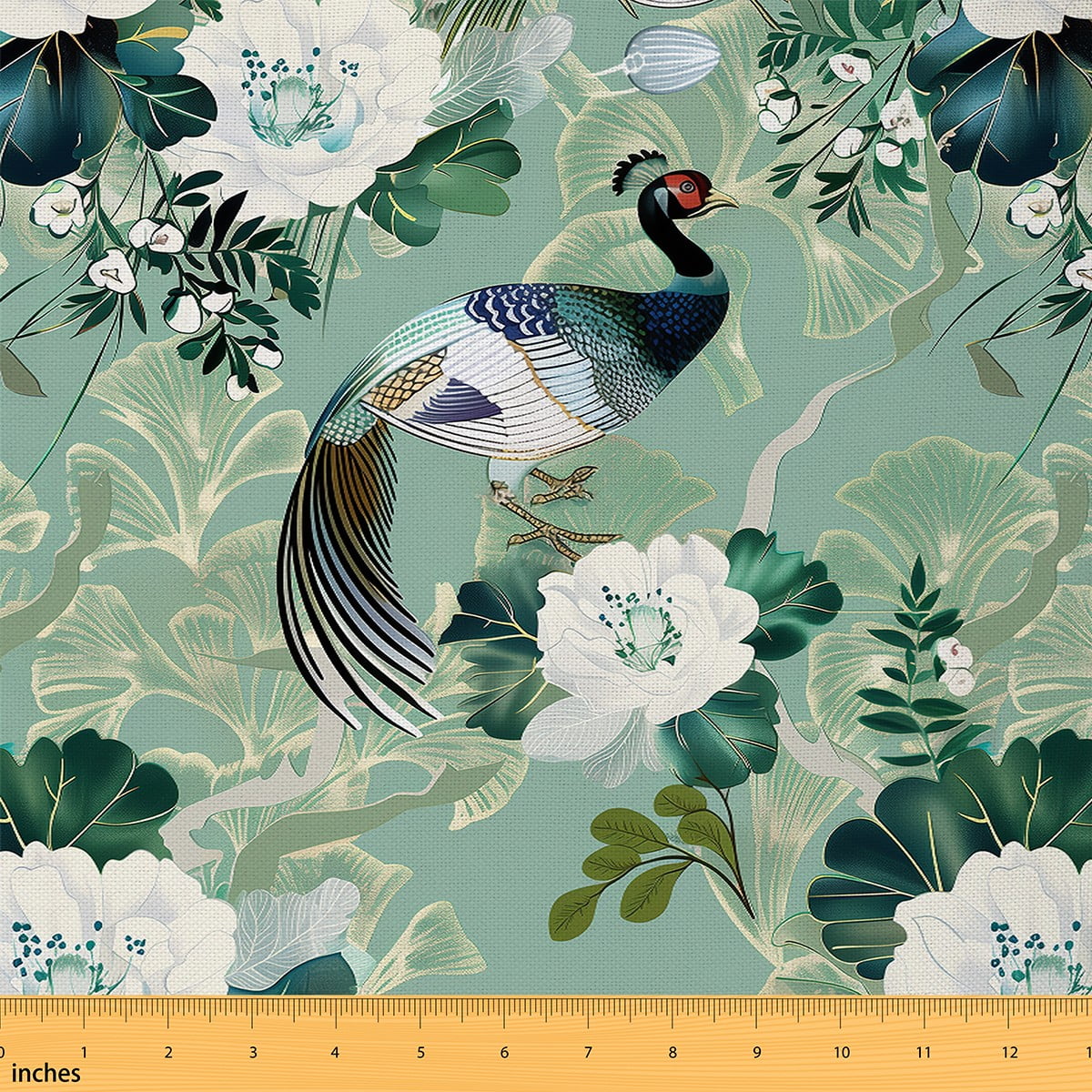 Peacock Fabric by the Yard,Boho Exotic Bird Animals Decorative Fabric ...