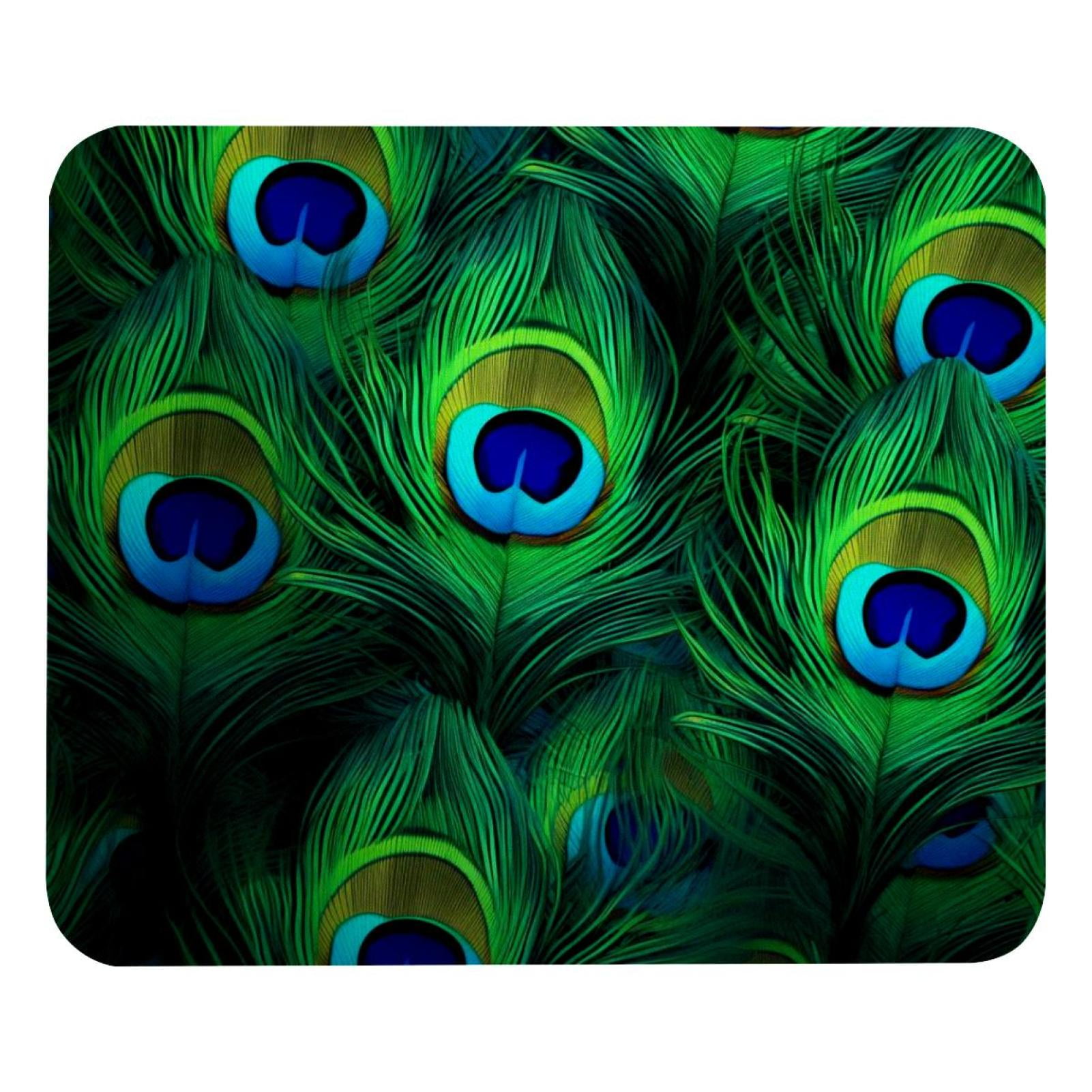 Peacock Feather Birds Pattern Mousepad Square Thickness 2mm Desk Mat ...