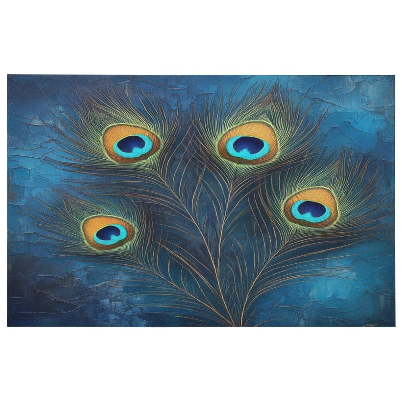 Peacock Feather Blue Adult Home Decor Bedroom Living Room Crystal ...