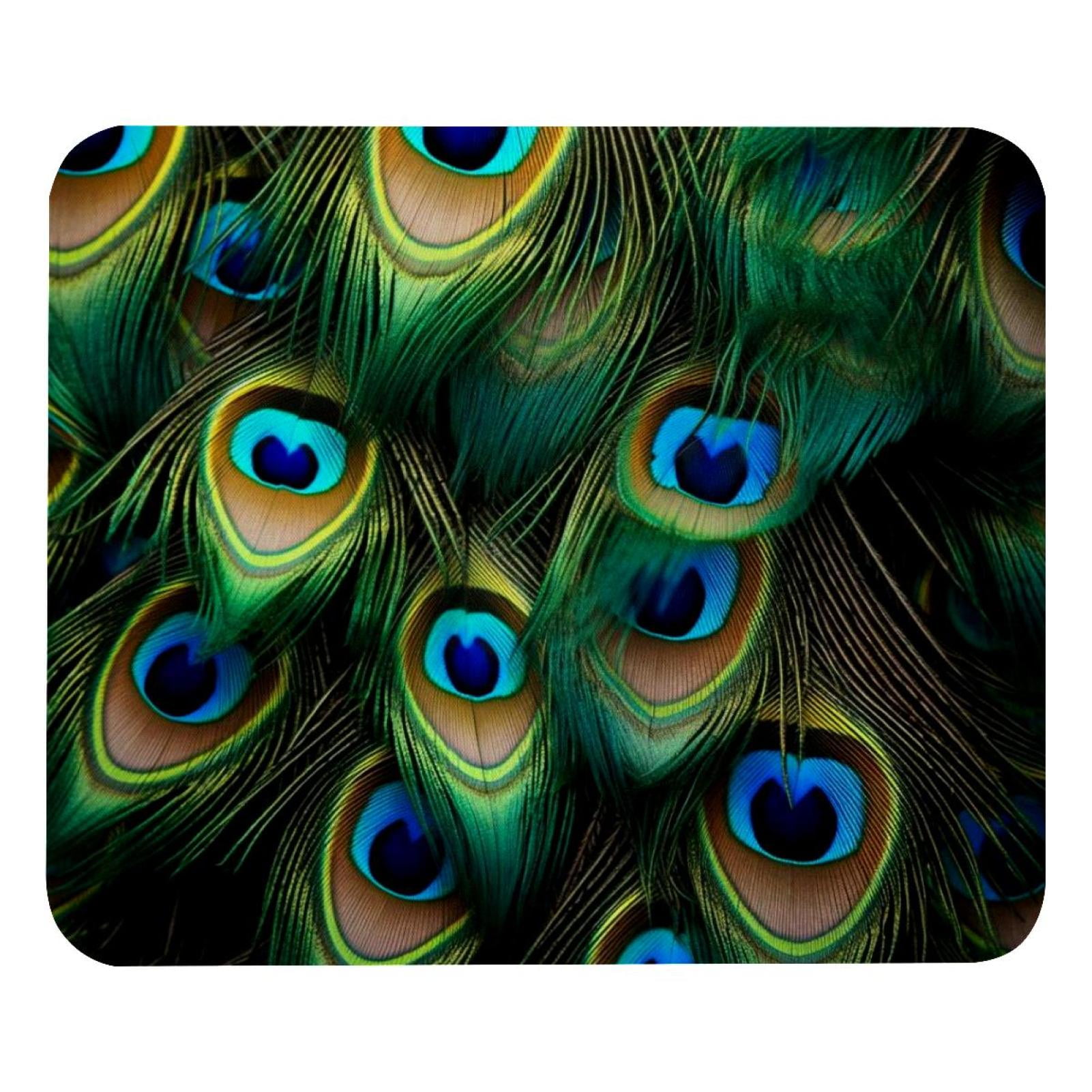 Peacock Feather Computer Mouse Pad,Rubber Mouse Mat for Gaming, Office ...