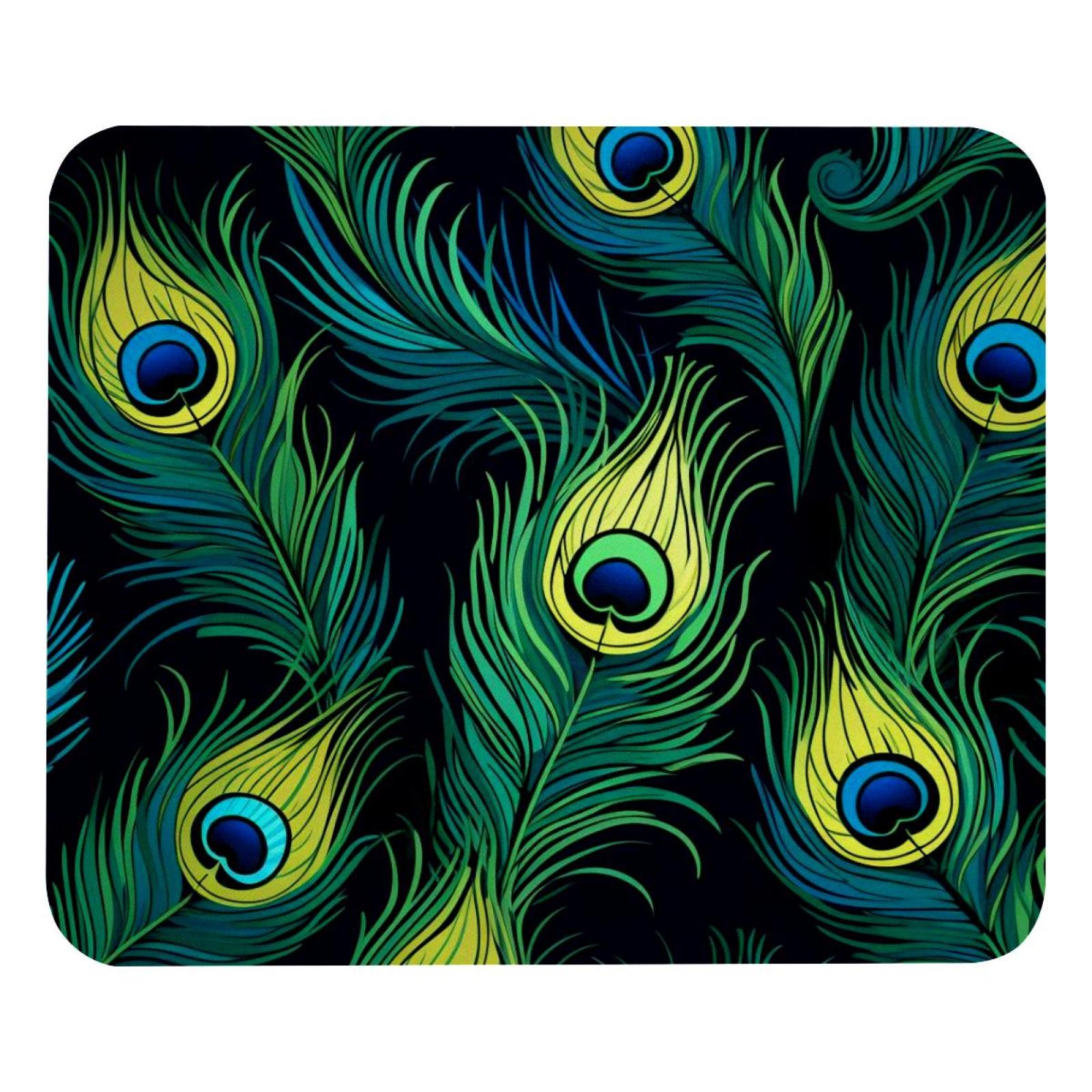 Peacock Feather Computer Mouse Pad,Rubber Mouse Mat for Gaming, Office ...