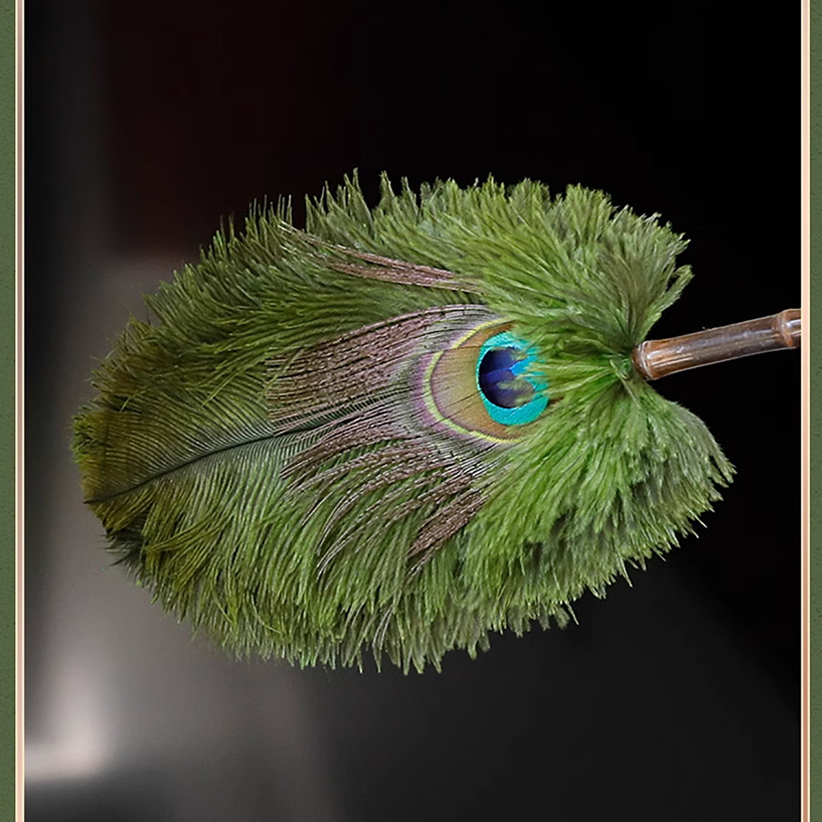 Peacock Feather Duster, 17.72 inch Green Peacock Feather Duster with ...