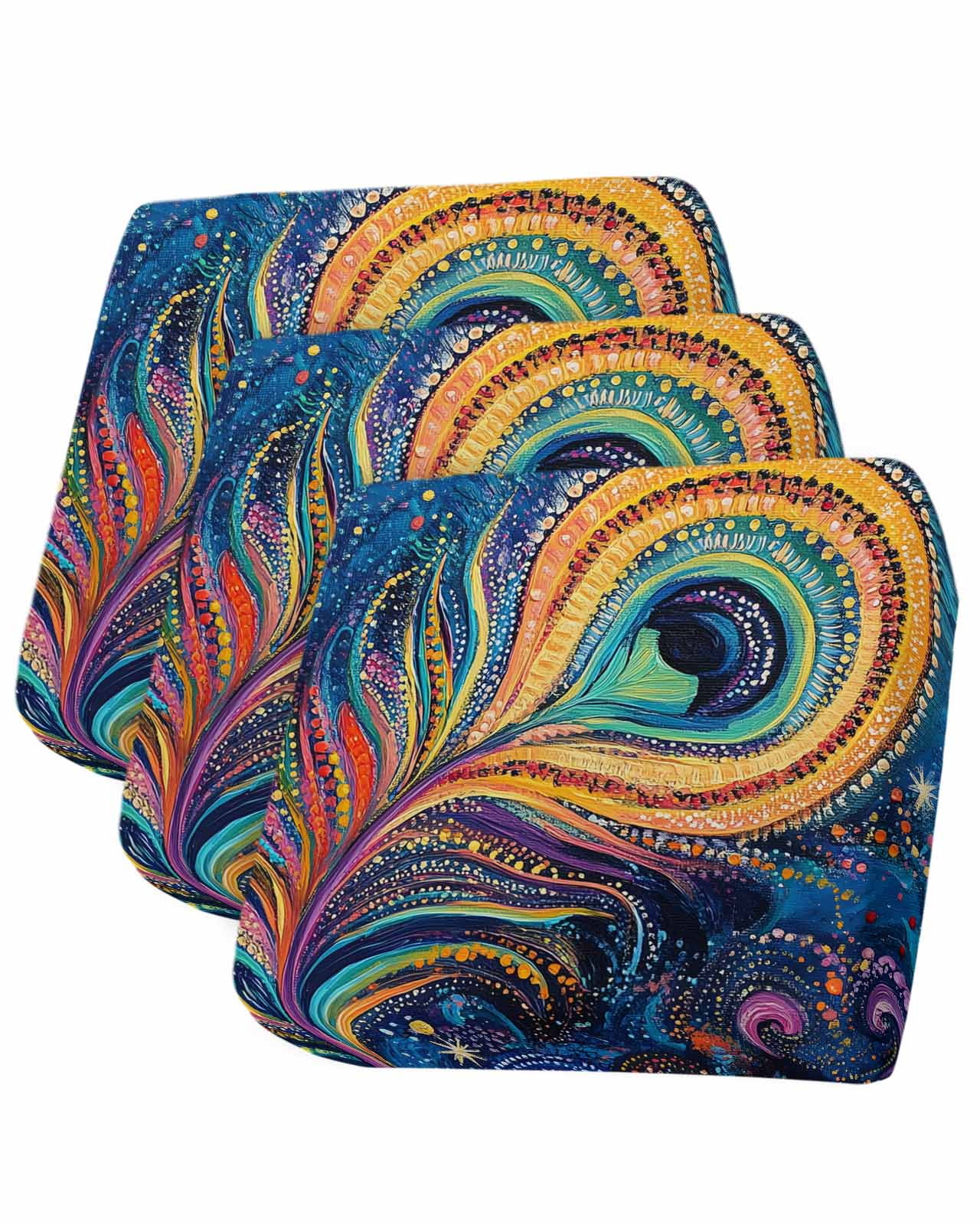 Peacock Feather Eye Sofa Couch Cushion Covers Washable, Removable ...