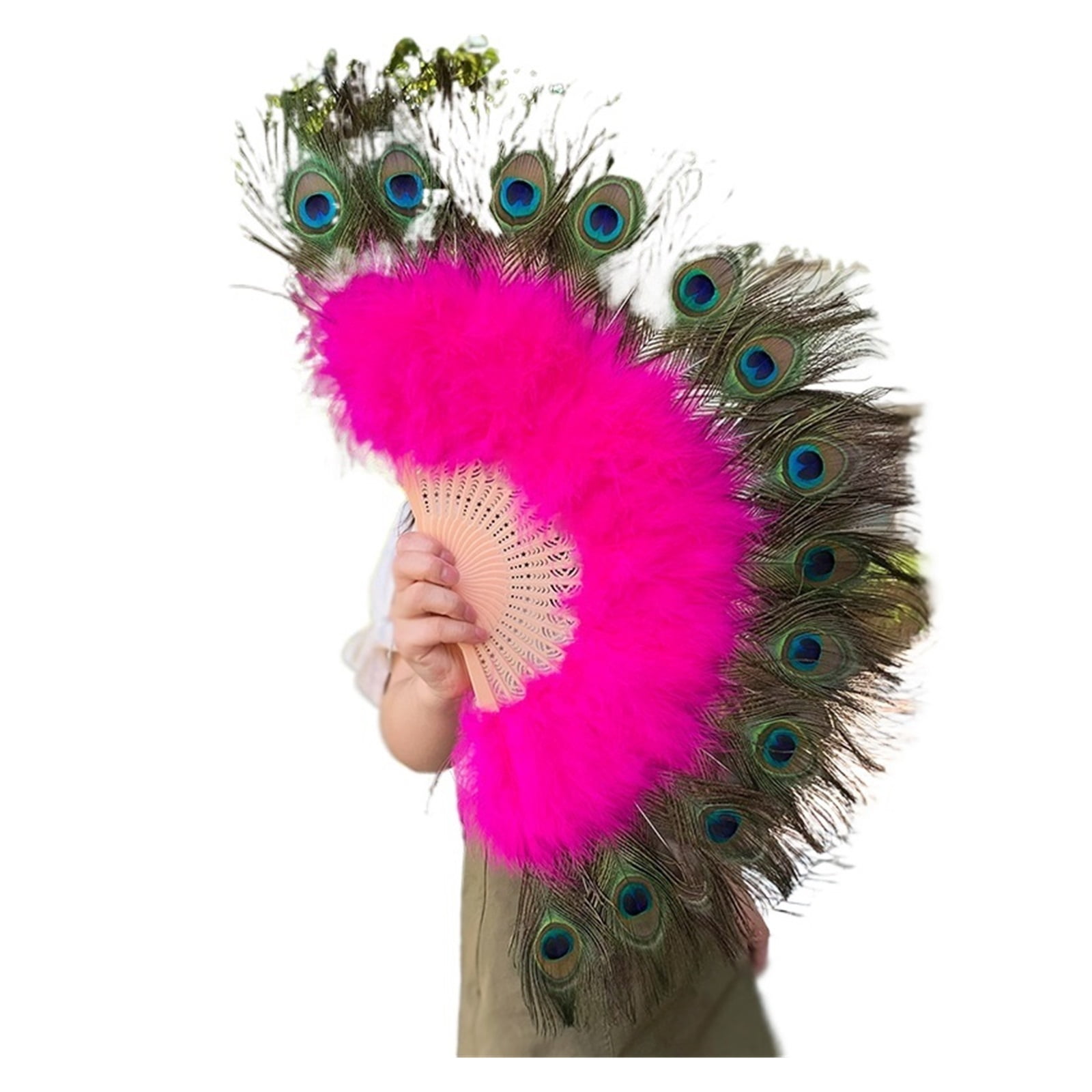 Peacock Feather Fan Performance Feather Folding Fan Gothic Dance Hand ...