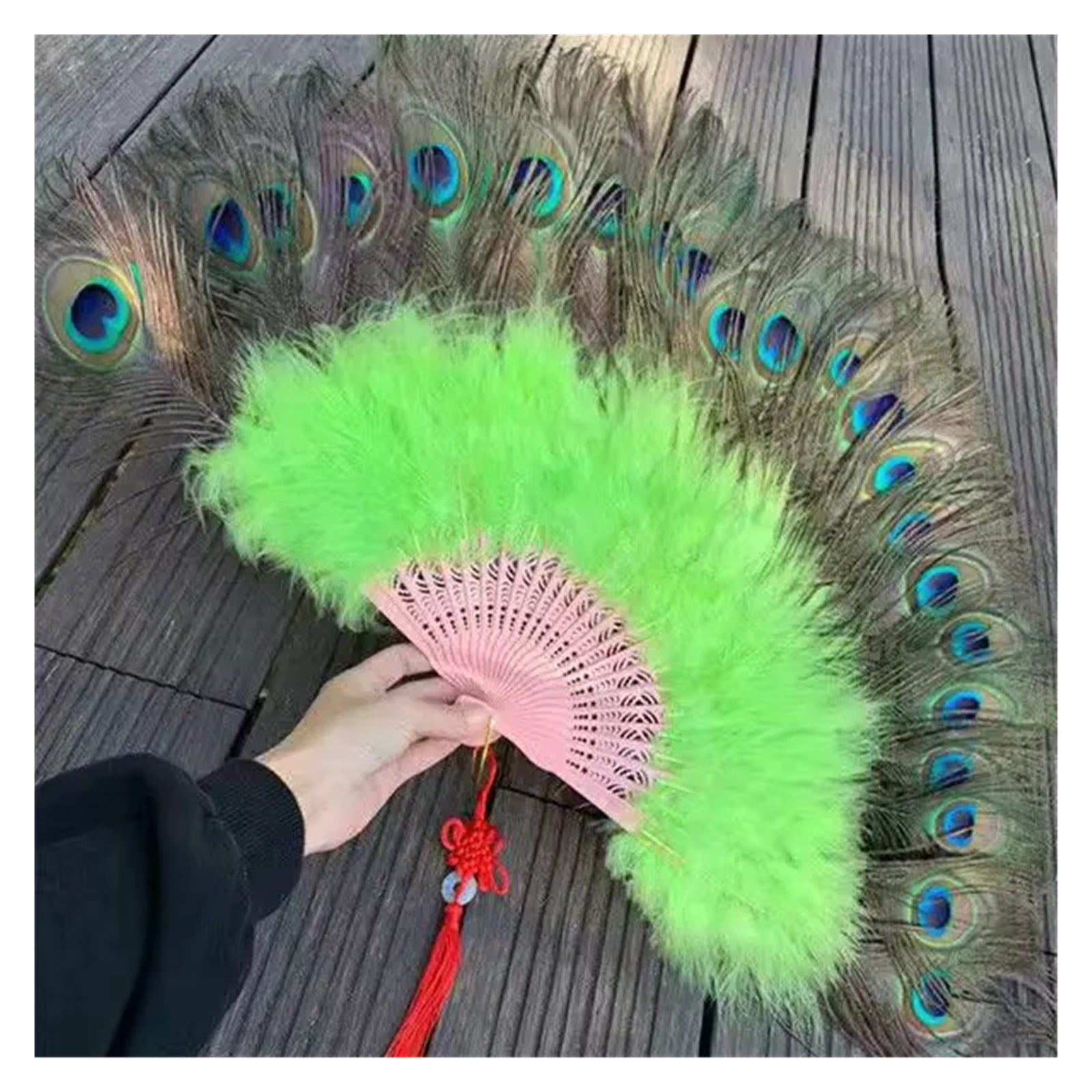 Peacock Feather Fan Performance Feather Folding Fan Gothic Dance Hand ...