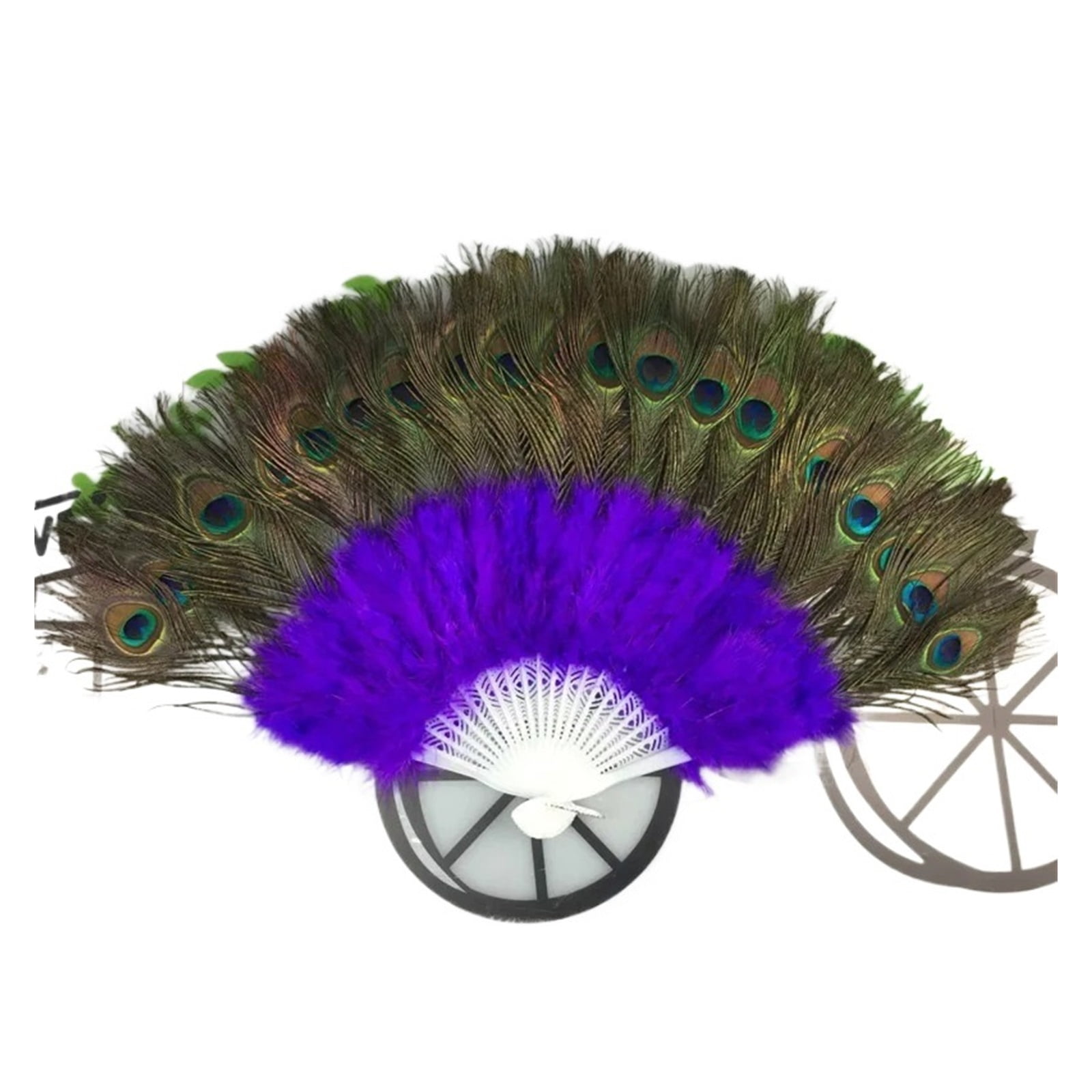 Peacock Feather Folding Fan Sweet Girl Performance Belly Dance Fan ...