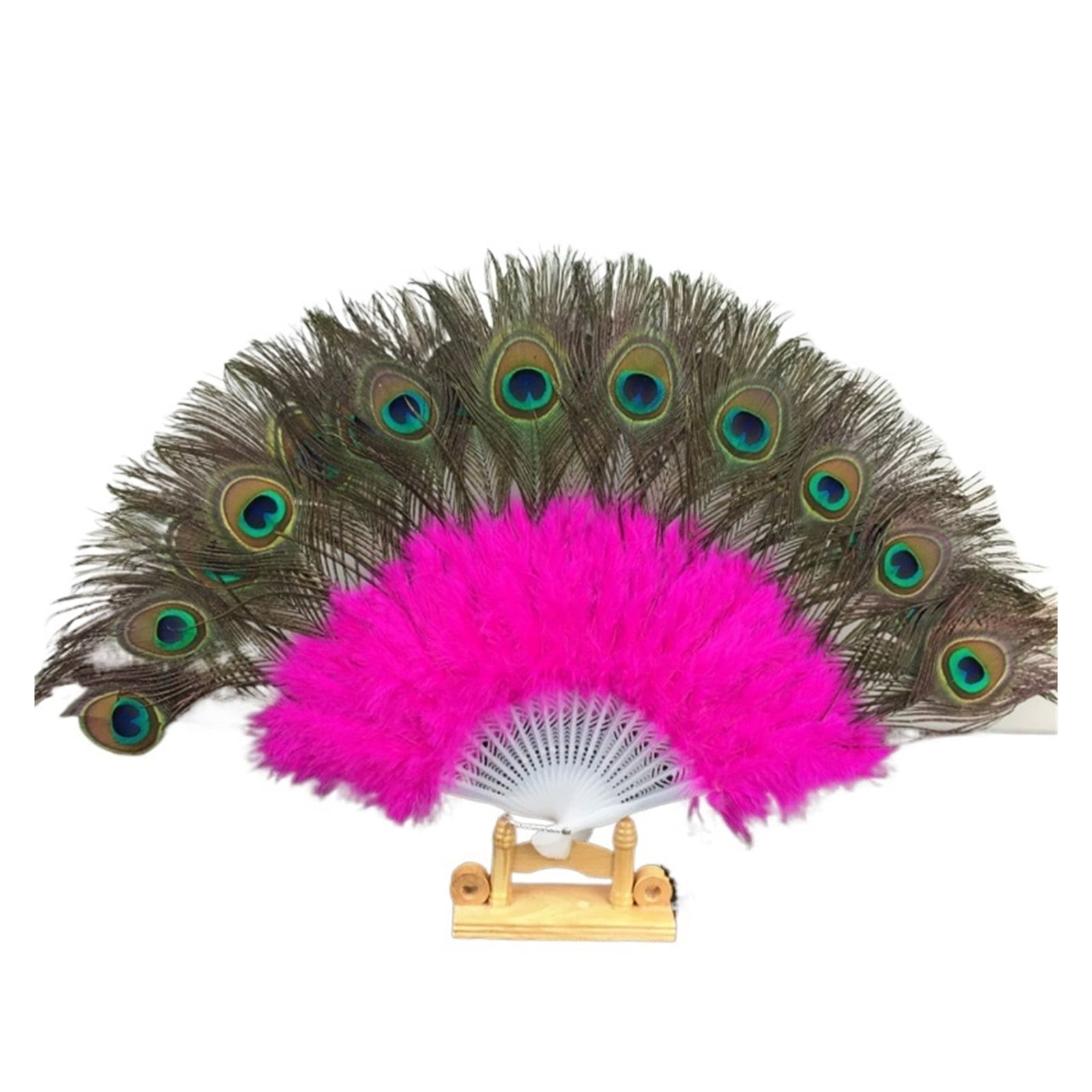 Peacock Feather Folding Fan Sweet Girl Performance Belly Dance Fan ...