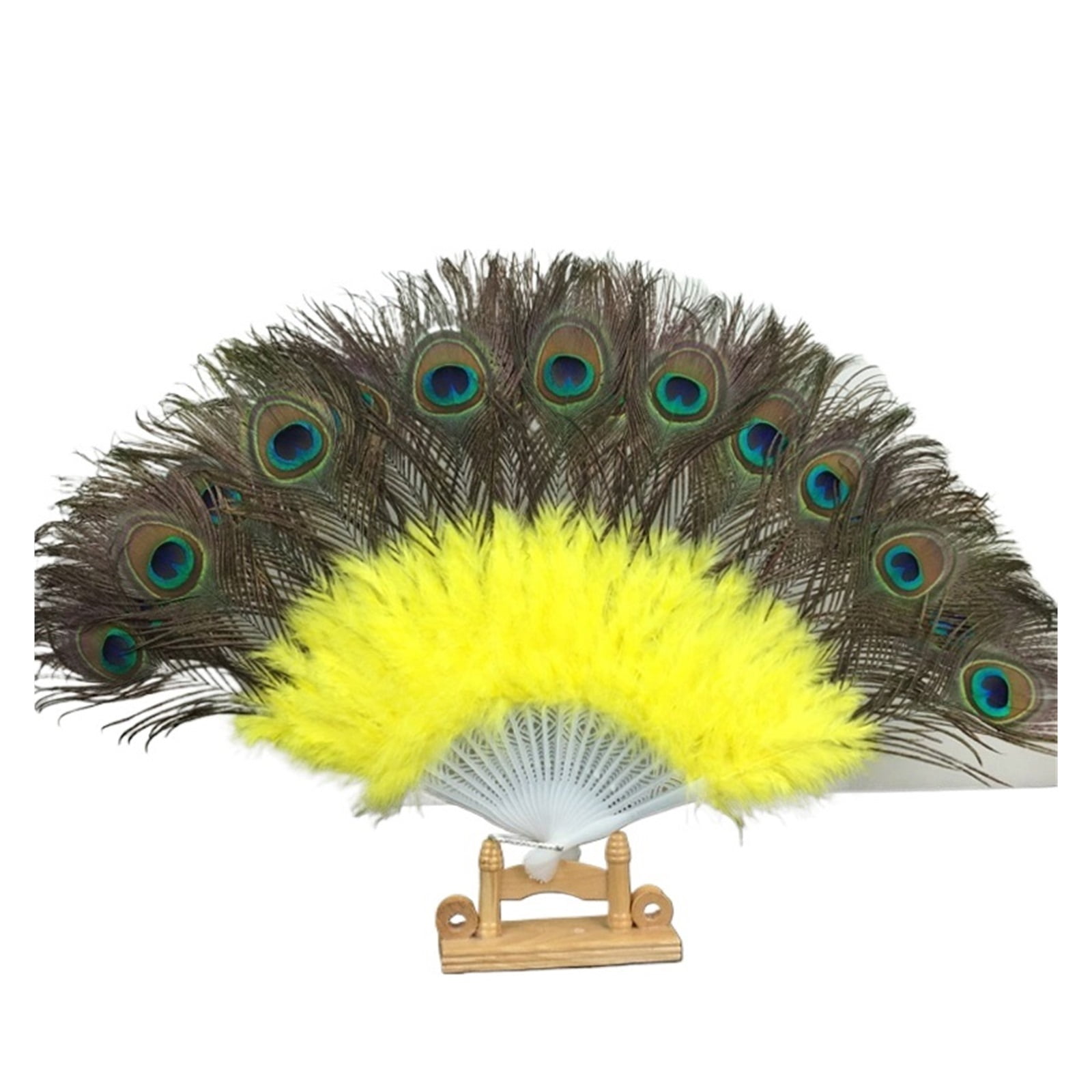 Peacock Feather Folding Fan Sweet Girl Performance Belly Dance Fan ...