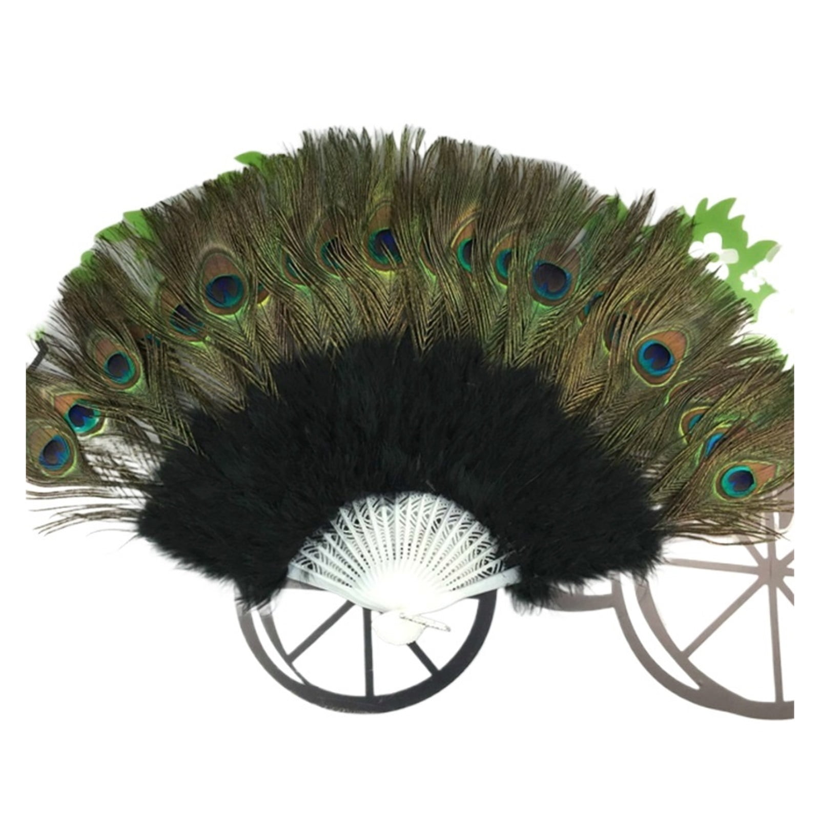 Peacock Feather Folding Fan Sweet Girl Performance Belly Dance Fan ...