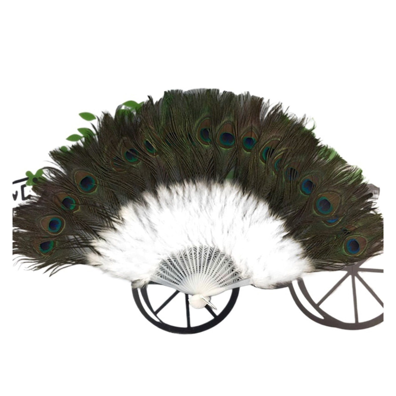 Peacock Feather Folding Fan Sweet Girl Performance Belly Dance Fan ...