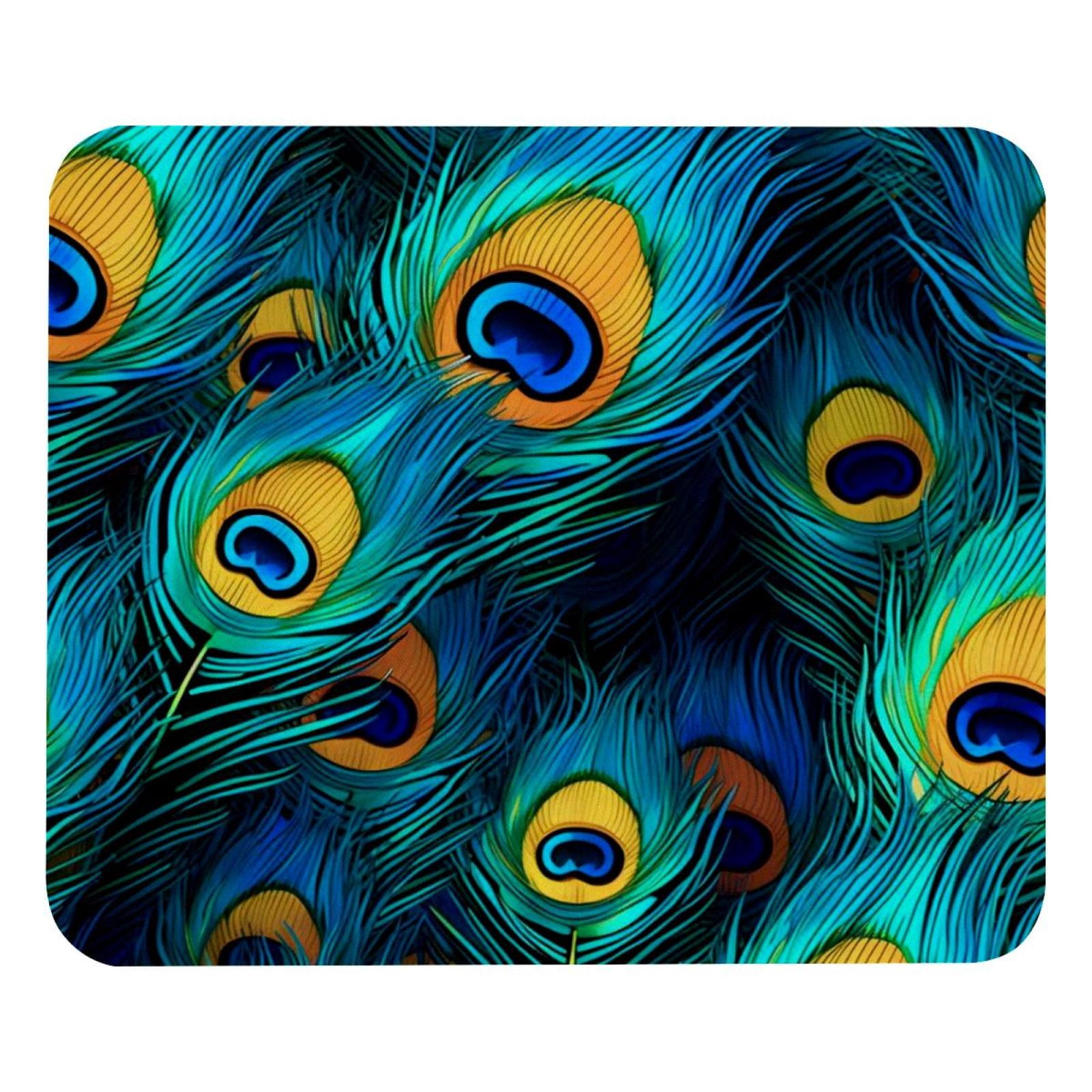 Peacock Feather Green Mouse Pad - Smooth Surface, Mousepad Thick ...
